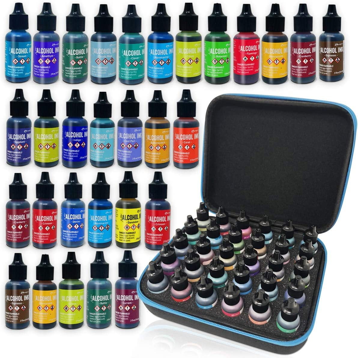 30x Tim Holtz Alcohol Ink .5oz Bottles Assorted Colors, Pixiss Alcohol ...