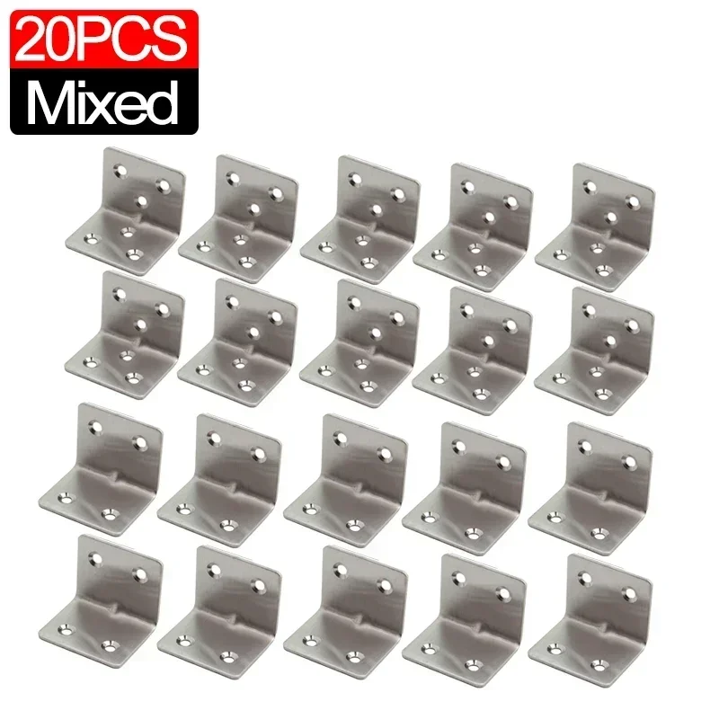 30x Universal Stainless Steel Corner Bracket 90 Degree Right Angle ...