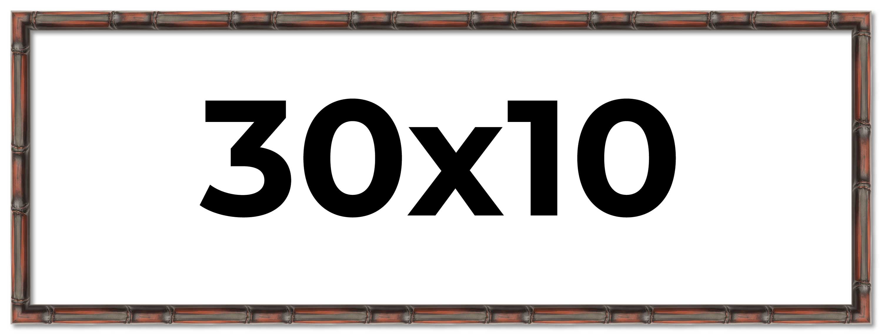 30x10 Frame Brown Bamboo with Dark Coffee/Walnut Finish | Solid Wood ...
