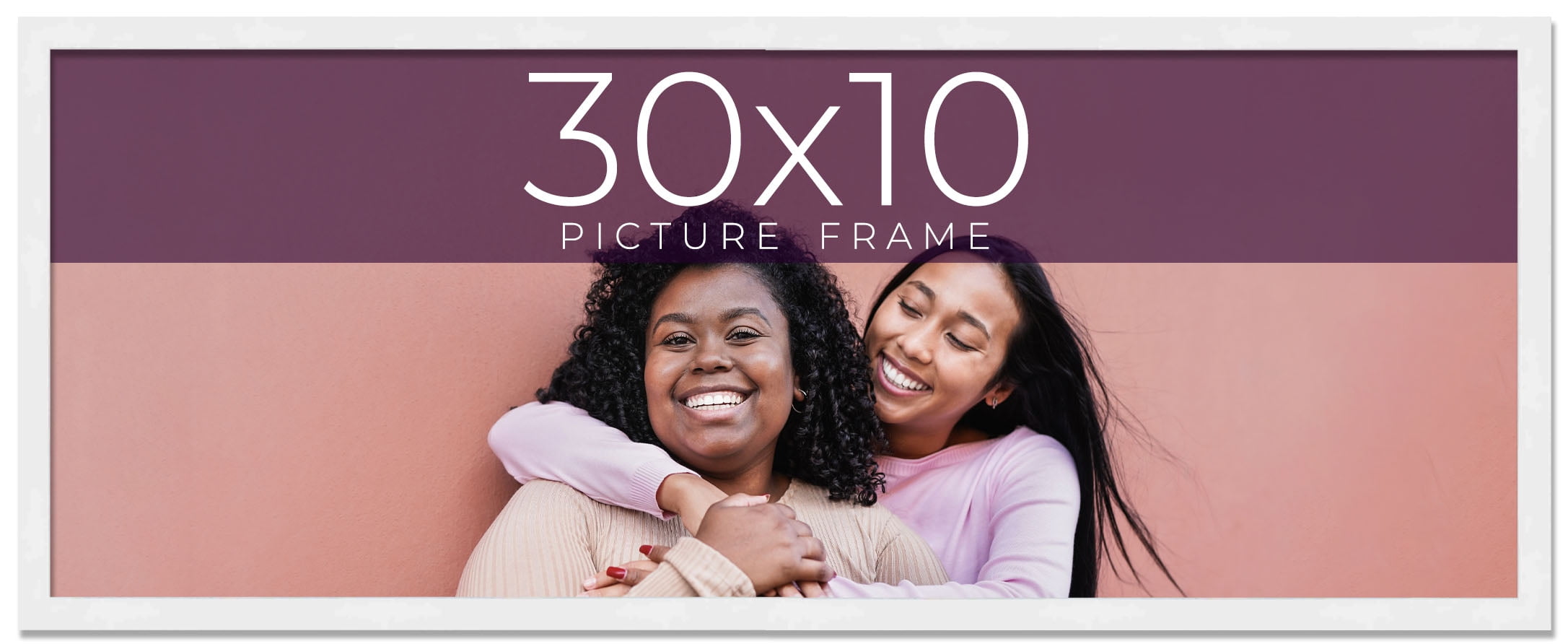 30x10 Frame White Real Wood Picture Frame Width 0.75 inches | Interior ...