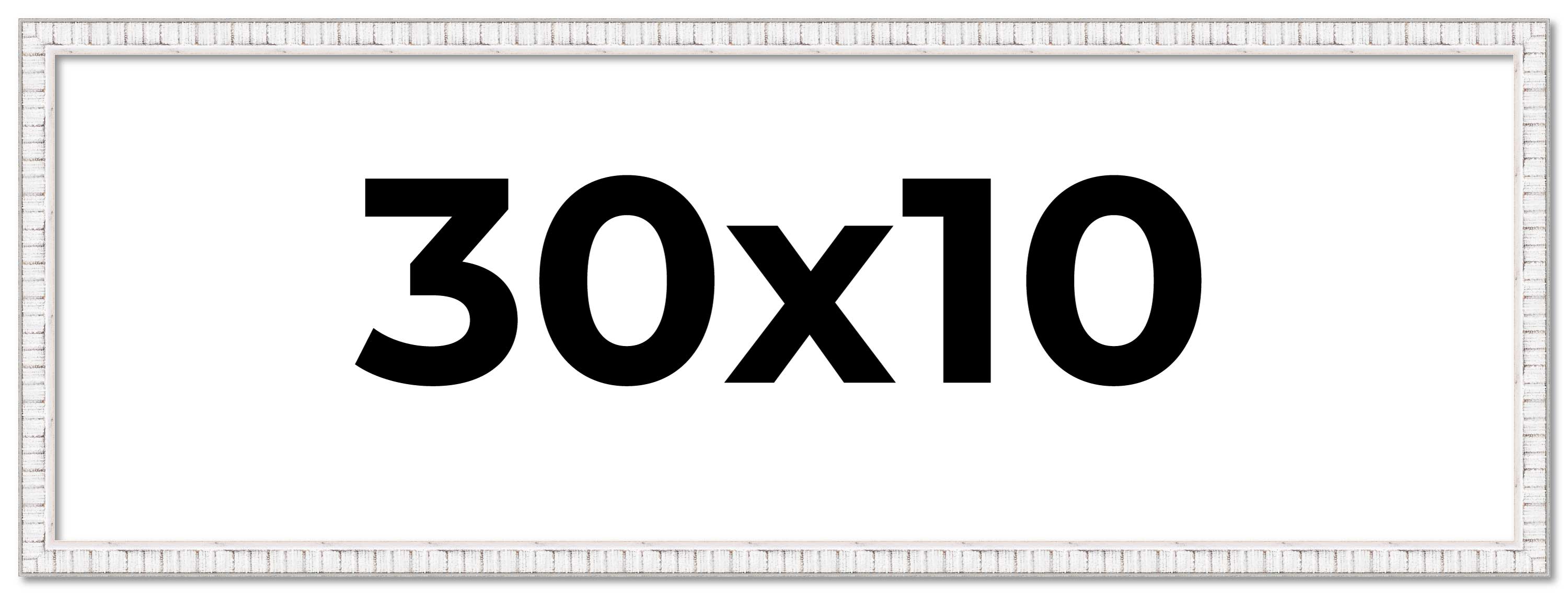 30x10 Frame White Scuffed Rustic Solid Wood Picture Frame | 0.75 Inch ...