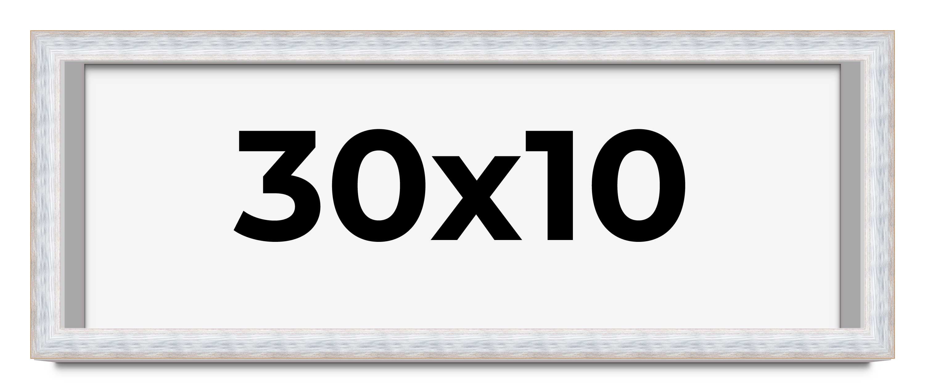 30x10 Shadow Box Frame Silver | 1.625 Inches Deep Real Wood ...