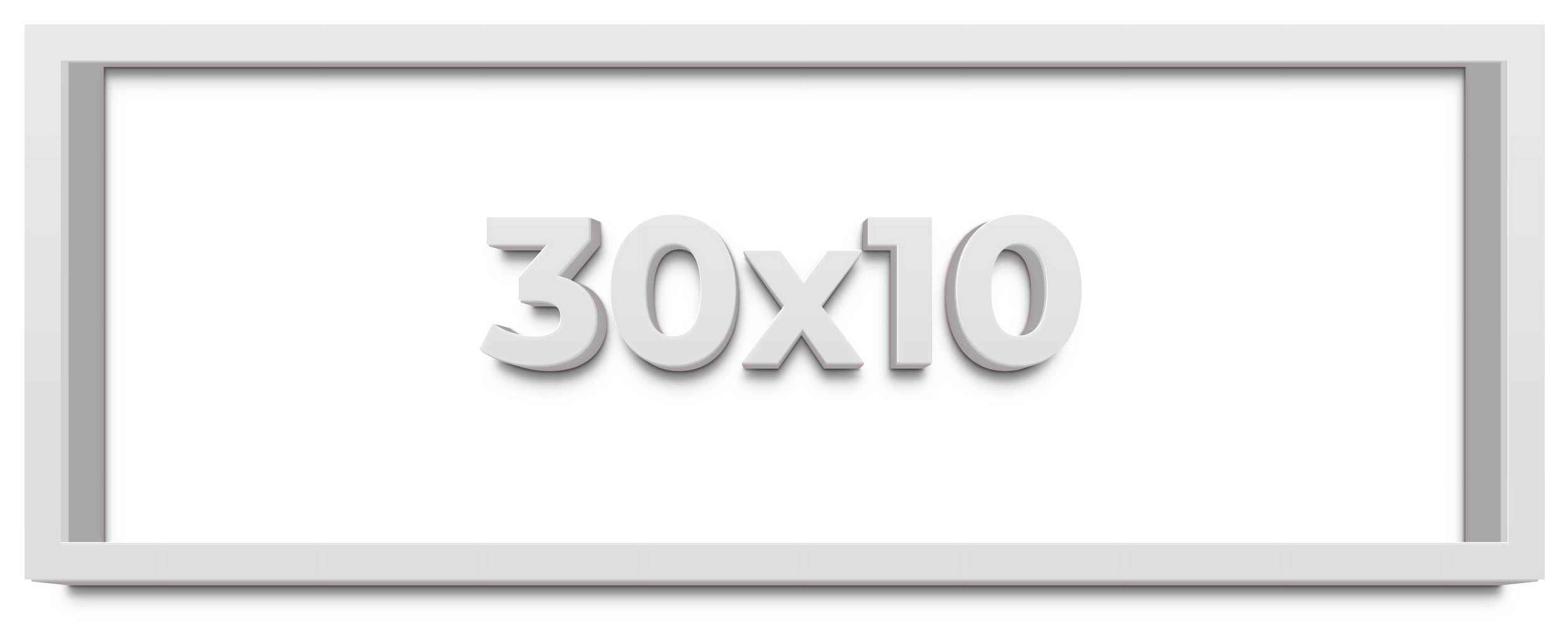 30x10 Shadow Box Frame White | 1 Inches Deep Real Wood Contemporary ...