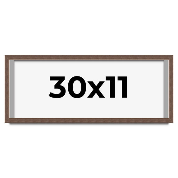 30x11 Shadow Box Frame Brown | 1.125 inches Deep Real Wood Rustic ...