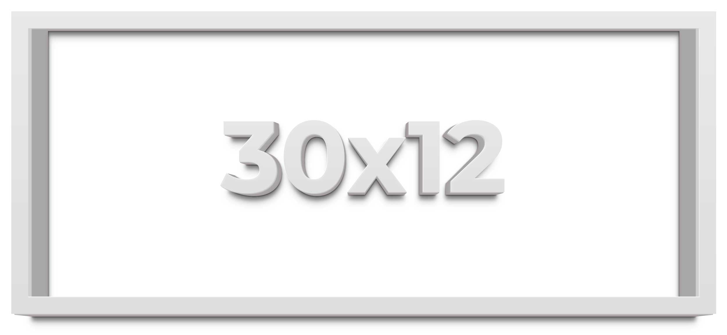 30x12 Shadow Box Frame White | 1 Inches Deep Real Wood Contemporary ...