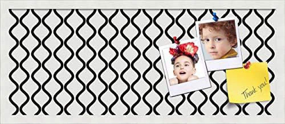 30x12 inch cork bulletin board. this decorative framed pin board comes ...