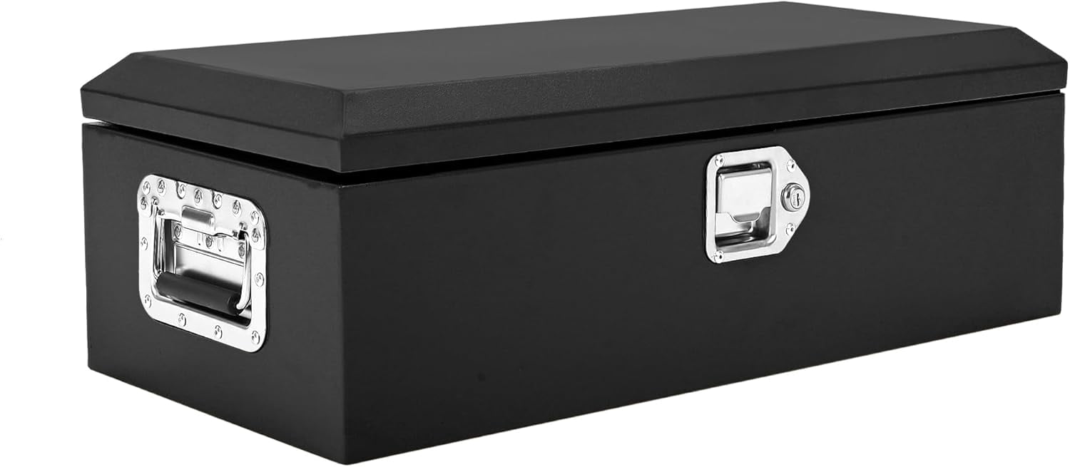 30x13x10in Steel Truck Bed Tool Box with Diamond Plate Side Handle and ...