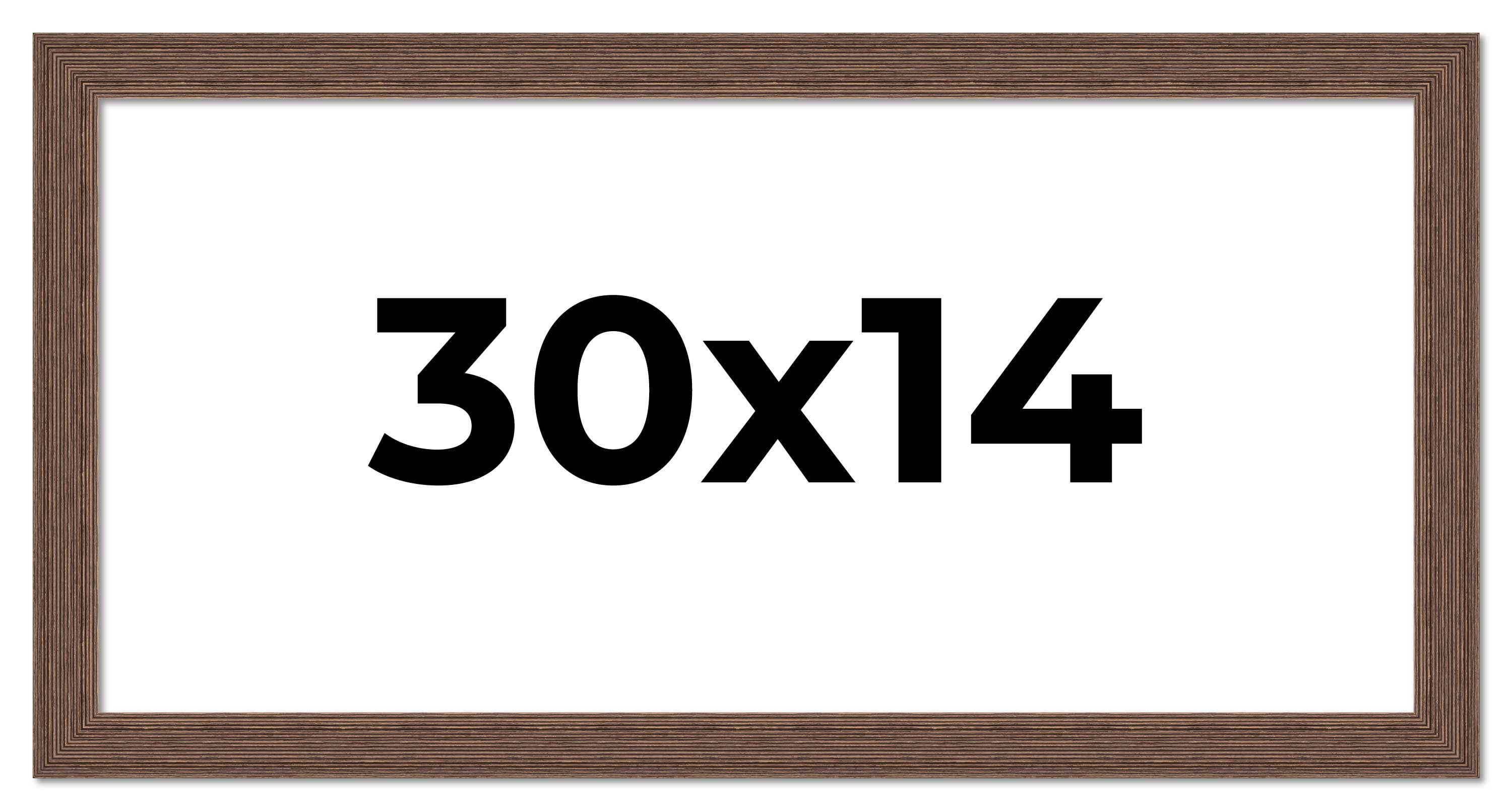 30x14 Frame Brown Farmhouse Solid Wood Picture Frame Width 1.5 Inches ...