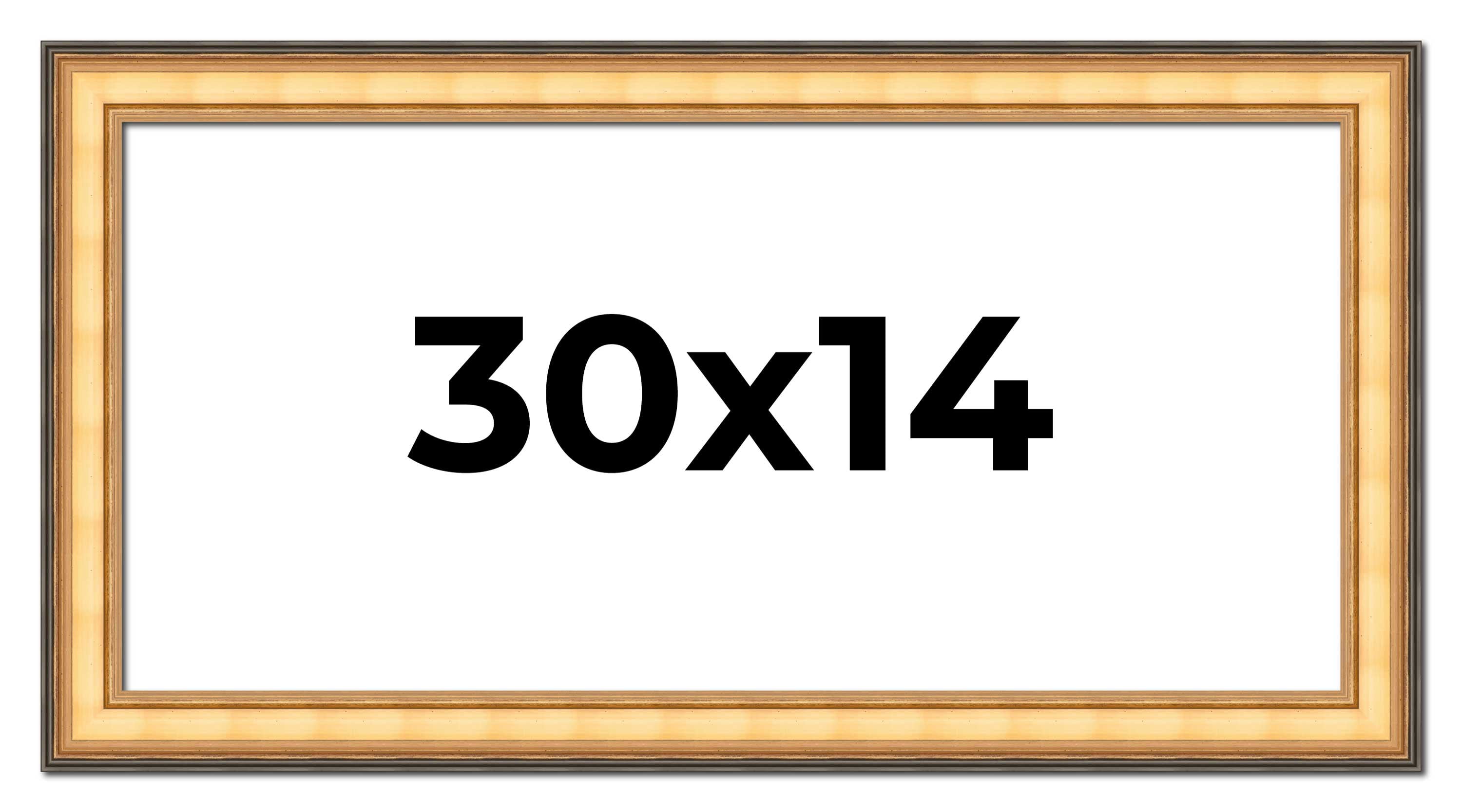 30x14 Frame Gold Plein Aire Solid Wood Picture Frame Width 2 Inches ...