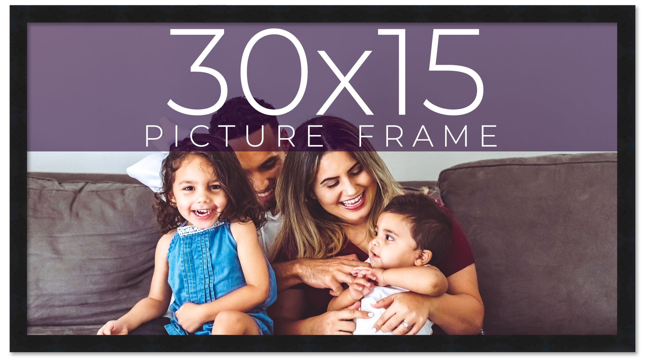 30x15 Frame Black Real Wood Picture Frame Width 0.75 inches | Interior ...