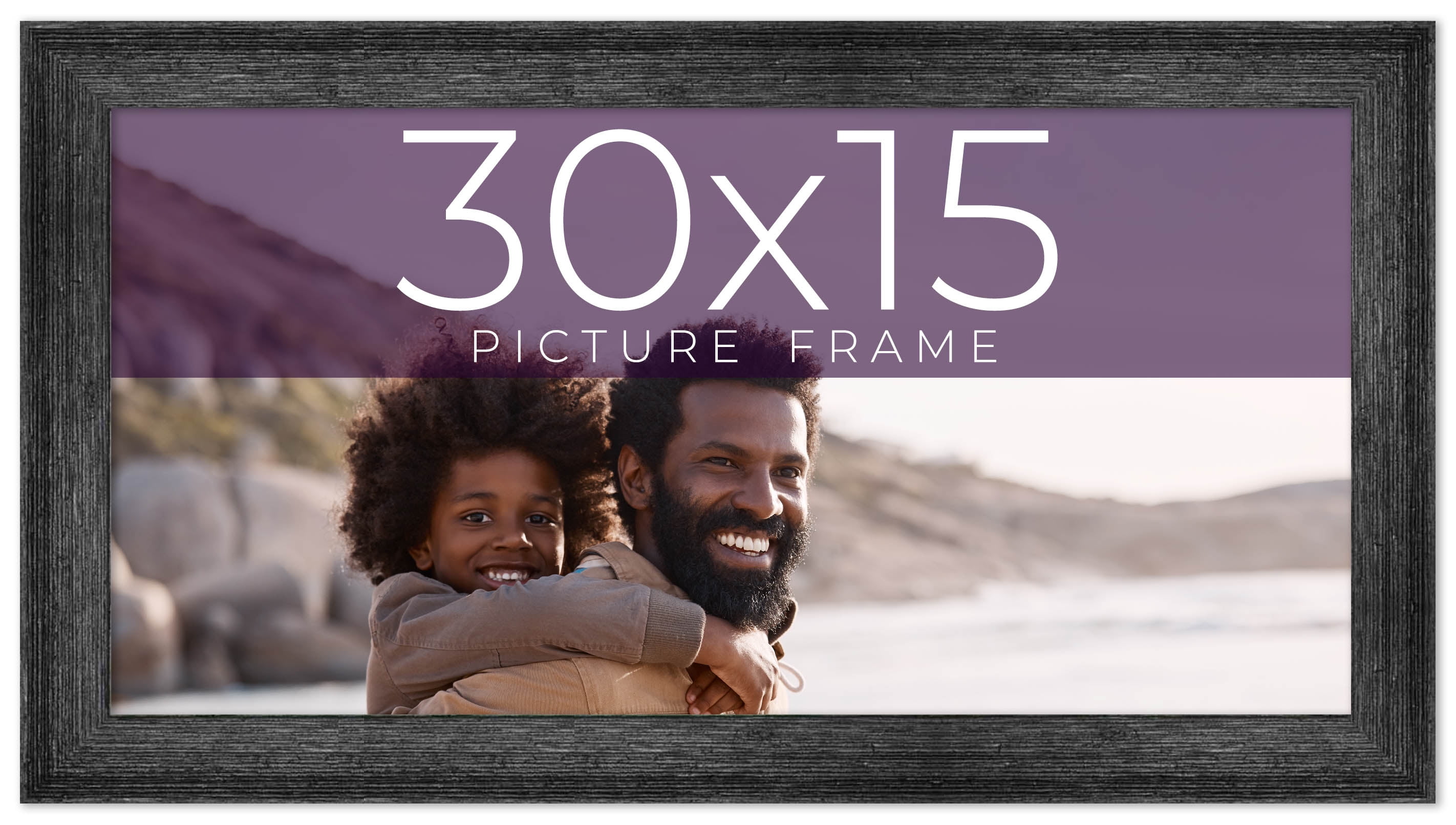 30x15 Frame Black Real Wood Picture Frame Width 1.5 inches | Interior ...