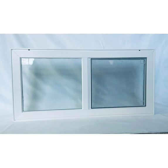 30x15 Vinyl Basement Slider Window ”White" Basement Window, Replacement ...
