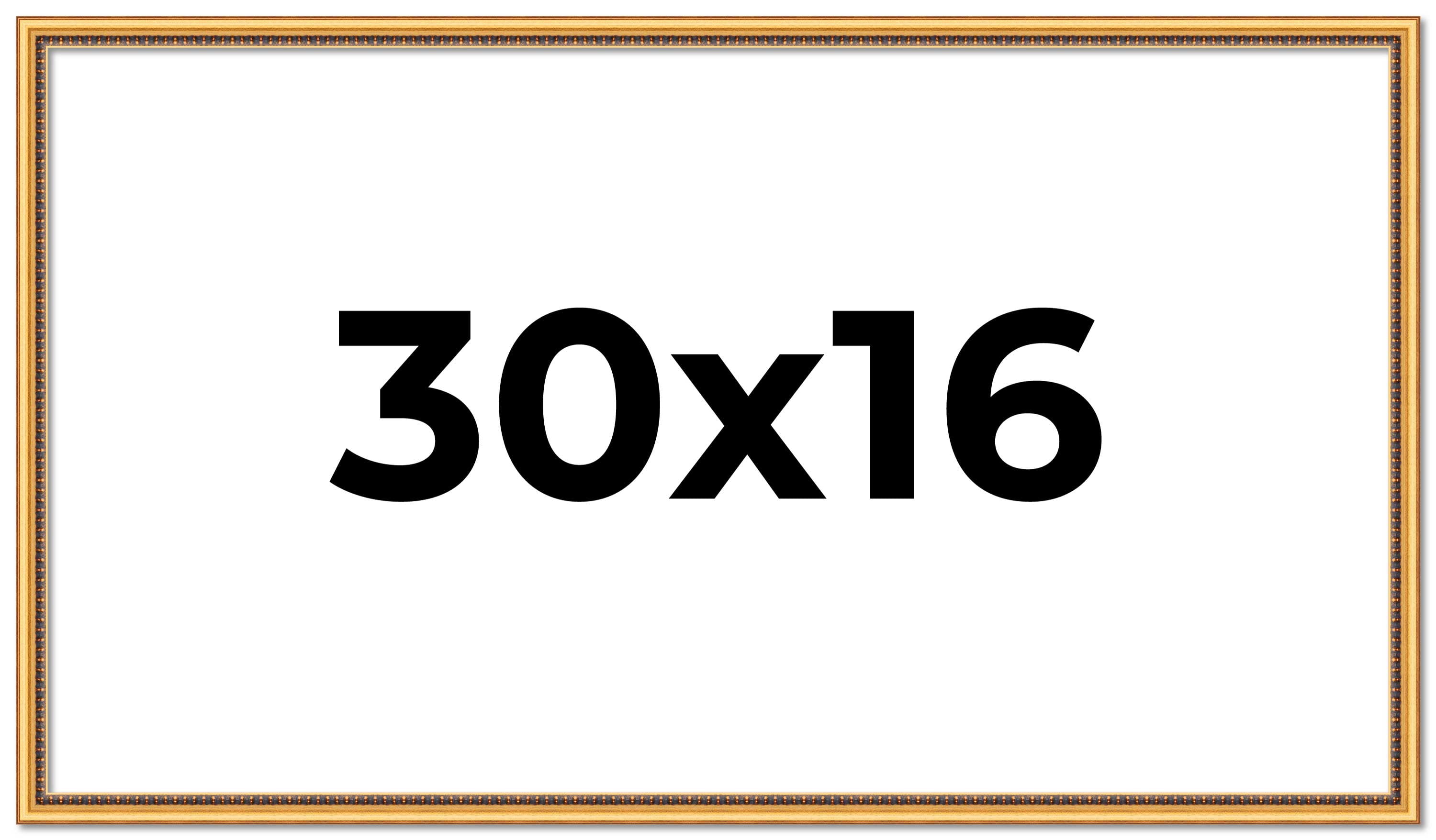 30x16 Frame Beaded Gold Solid Wood Picture Frame | 0.75 Inches Moulding ...