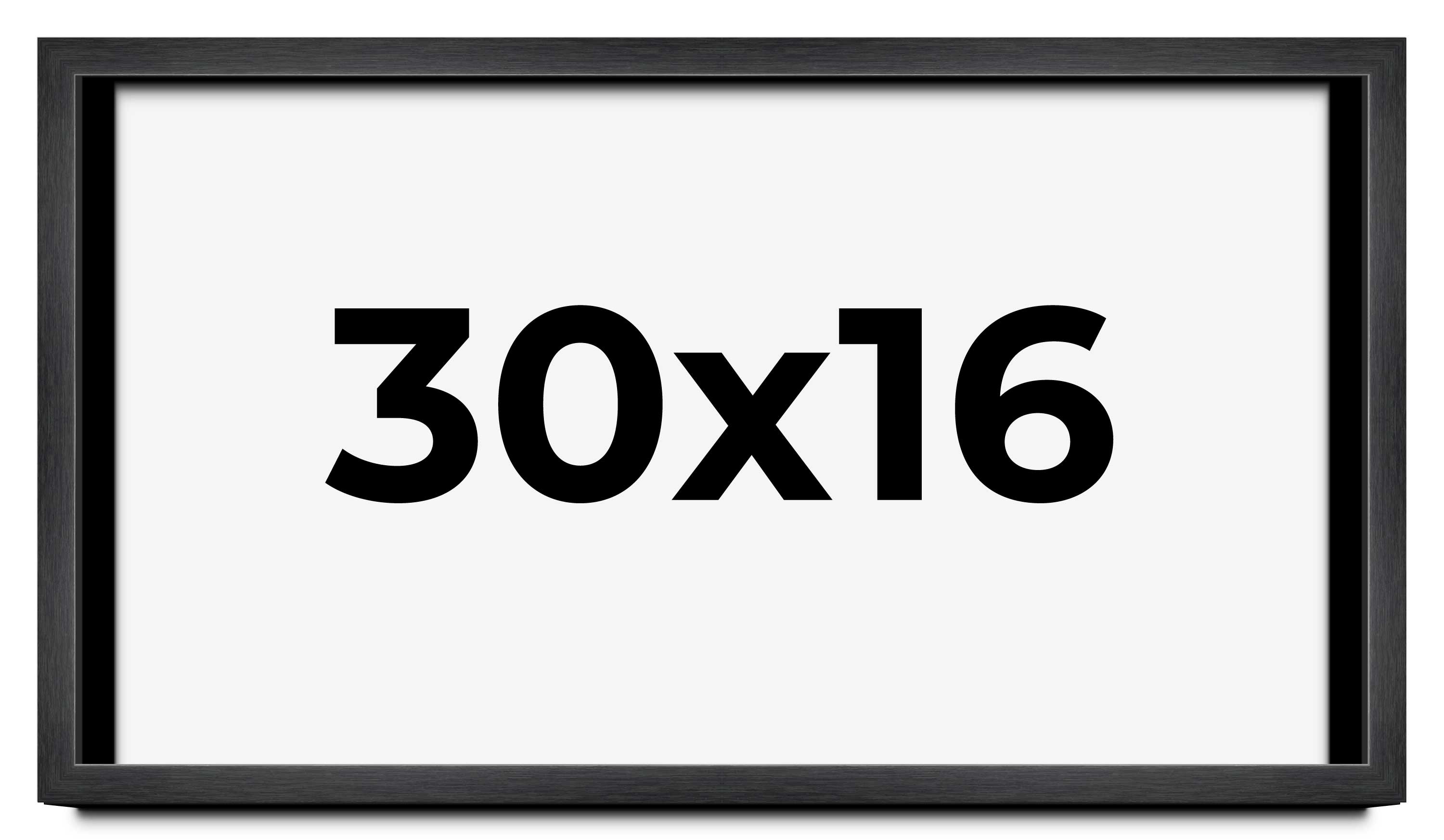 30x16 Frame Black Charcoal Grey Wood Textured Picture Frame | 0.75 Inch ...