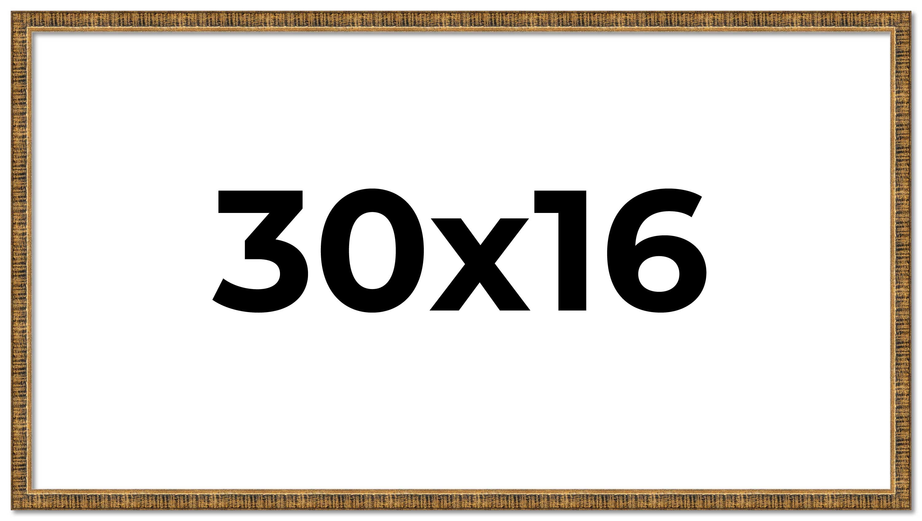 30x16 Frame Gold Solid Wood Picture Frame - Complete Modern Photo Frame ...