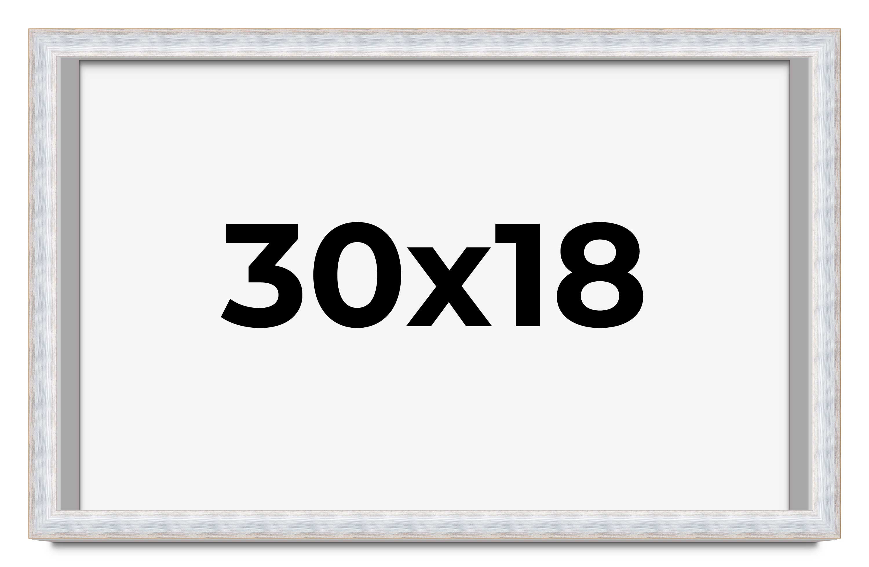 30x18 Shadow Box Frame Silver | 1.625 Inches Deep Real Wood ...