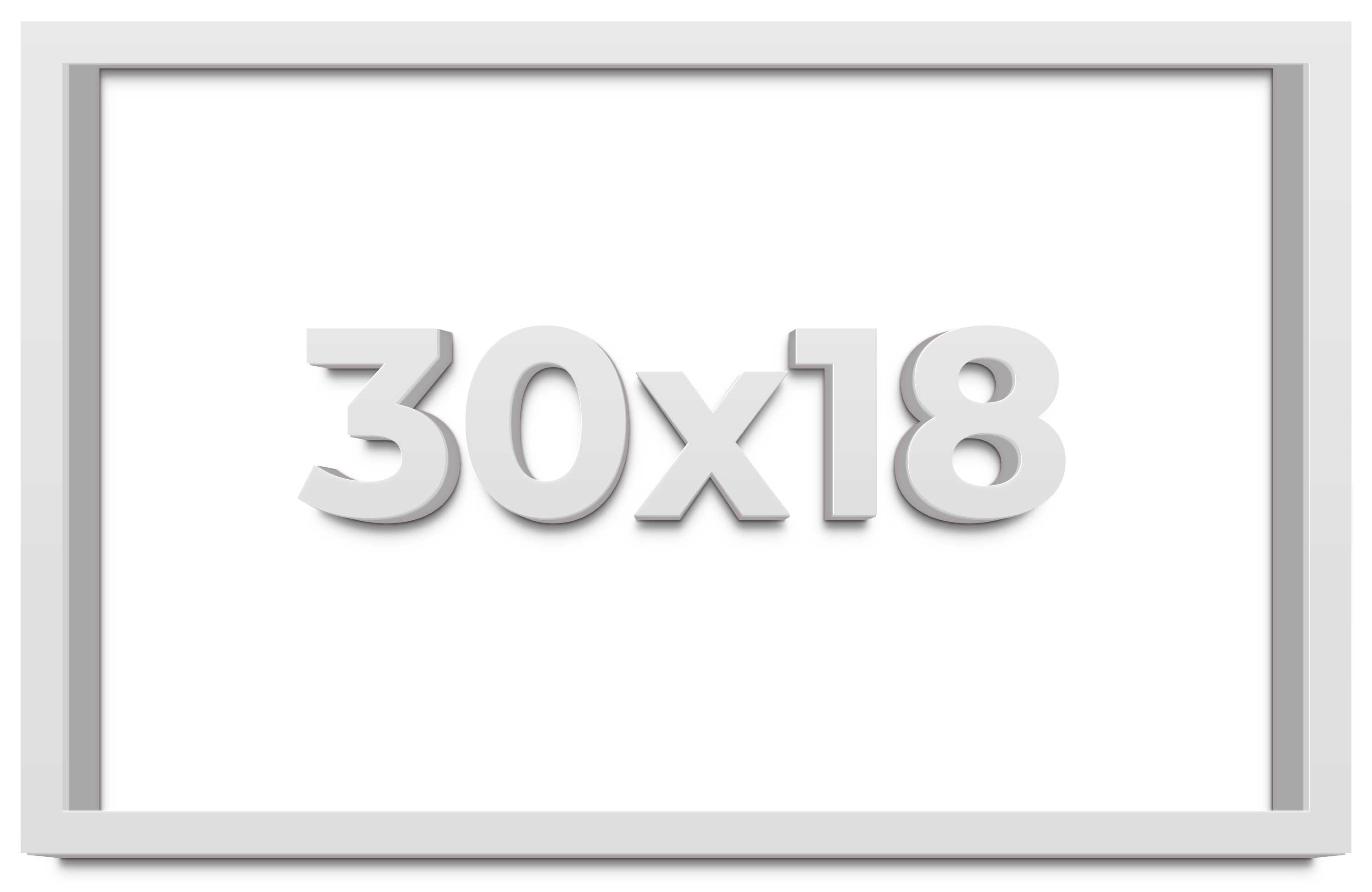 30x18 Shadow Box High Gloss White Display Frame | 1.625 Inches Deep | 1 ...