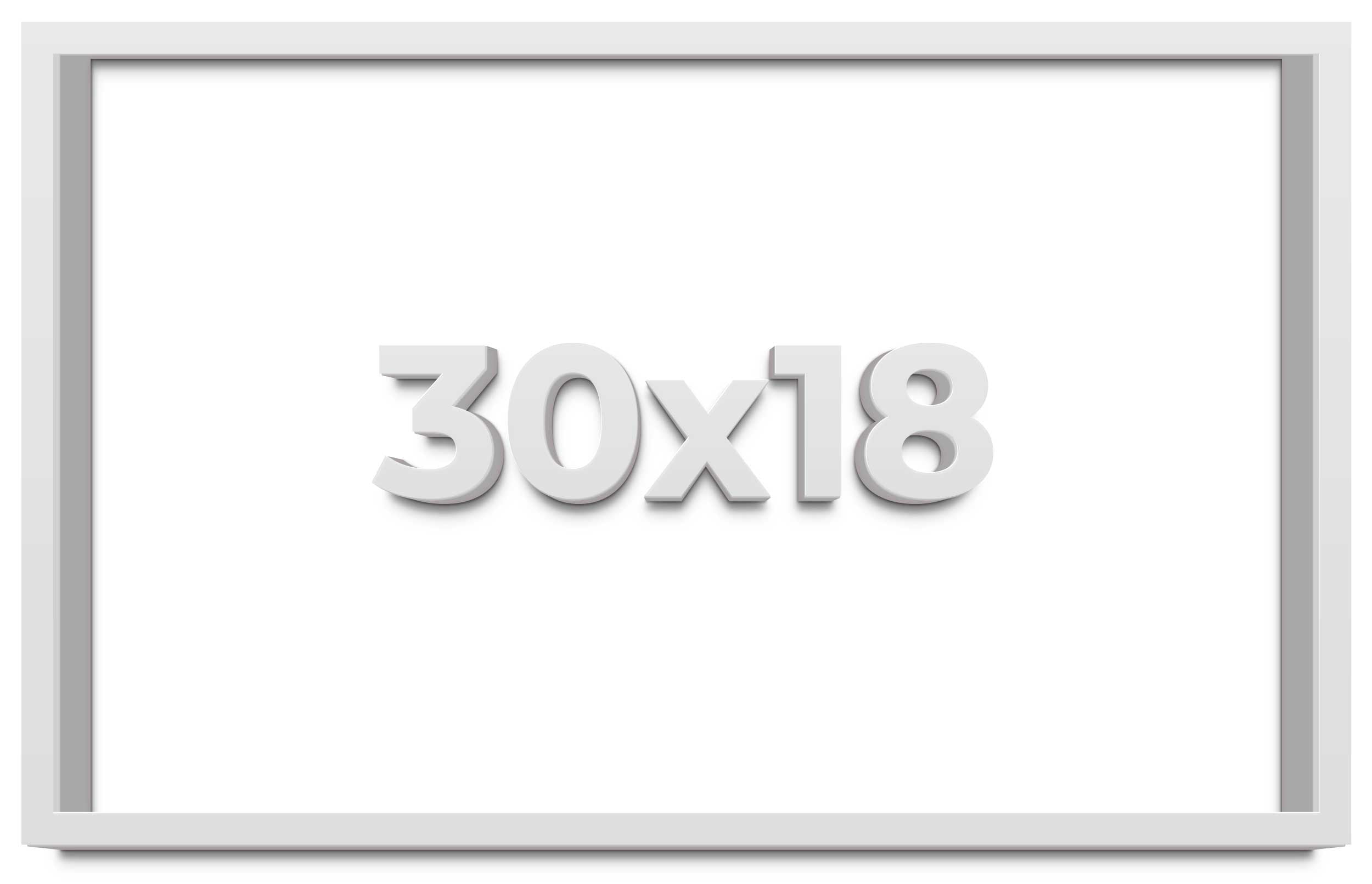 30x18 White Shadowbox Frame - Interior Size 30x18 by 1 Inches - Made to ...