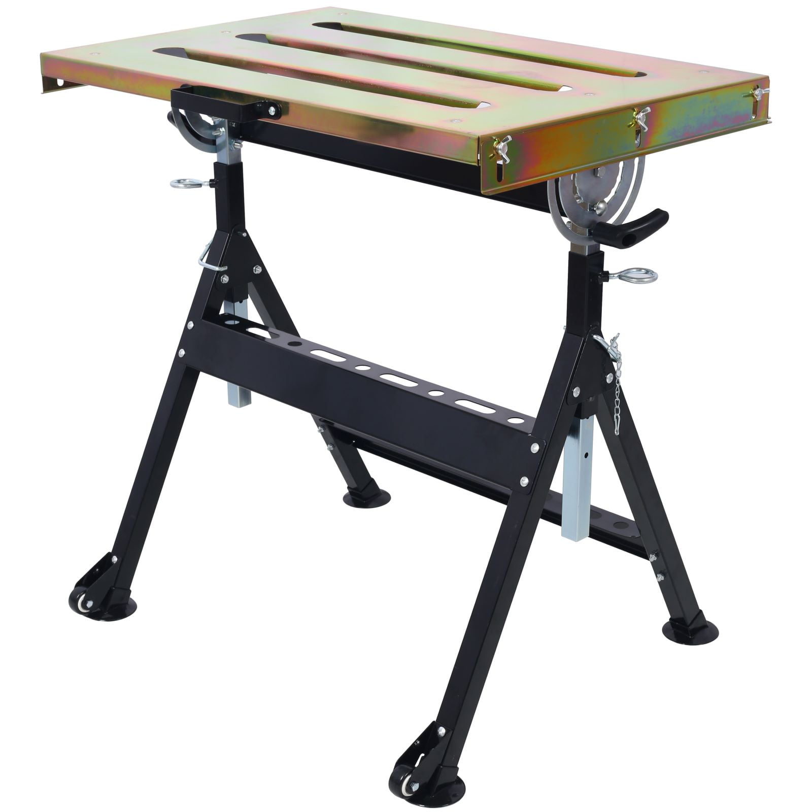 30x20 Folding Welding Table on Wheels with 400lbs Capacity, Adjustable ...