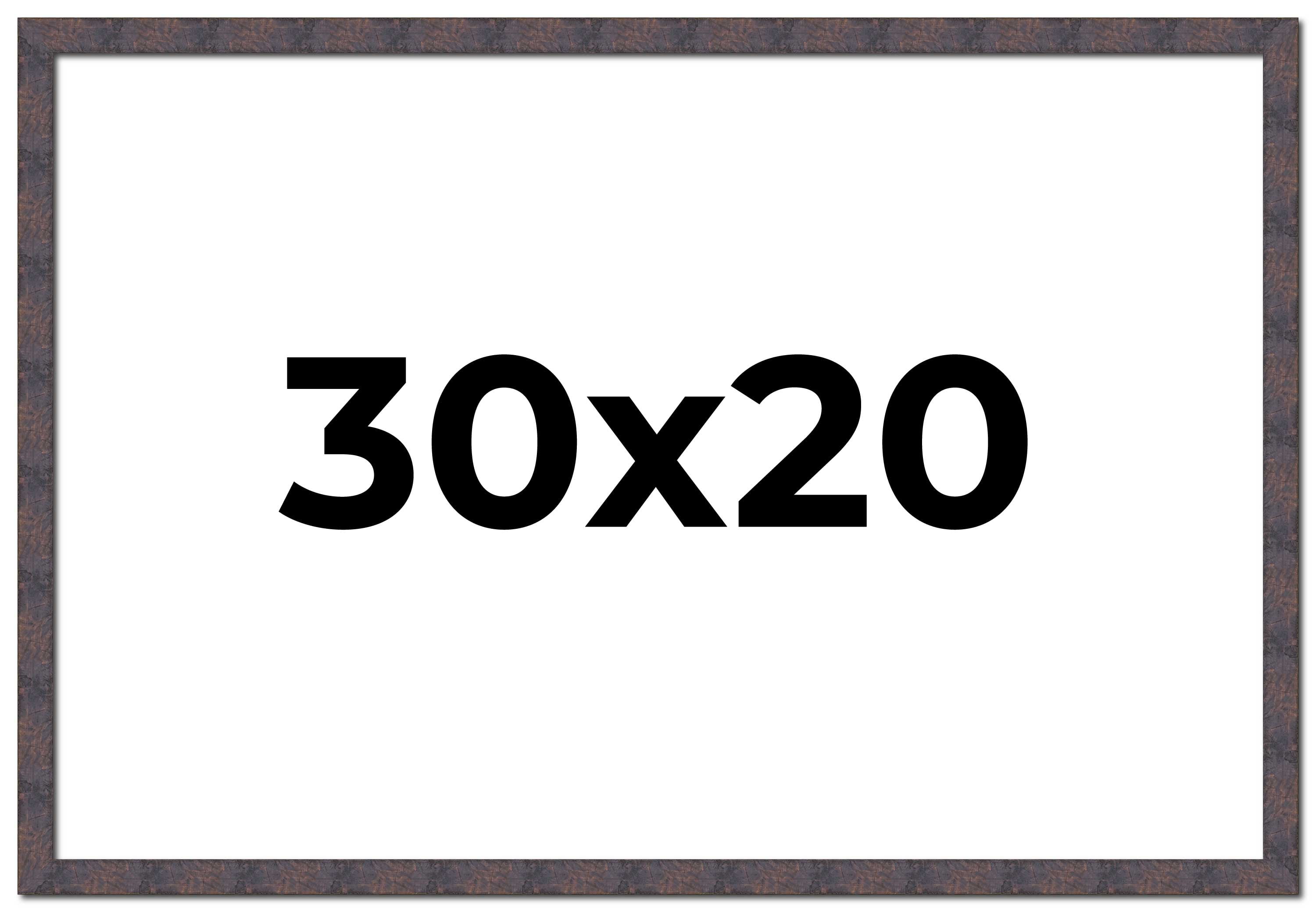 30x20 Frame Brown Rustic Lacquered Walnut Solid Wood Picture Frame ...