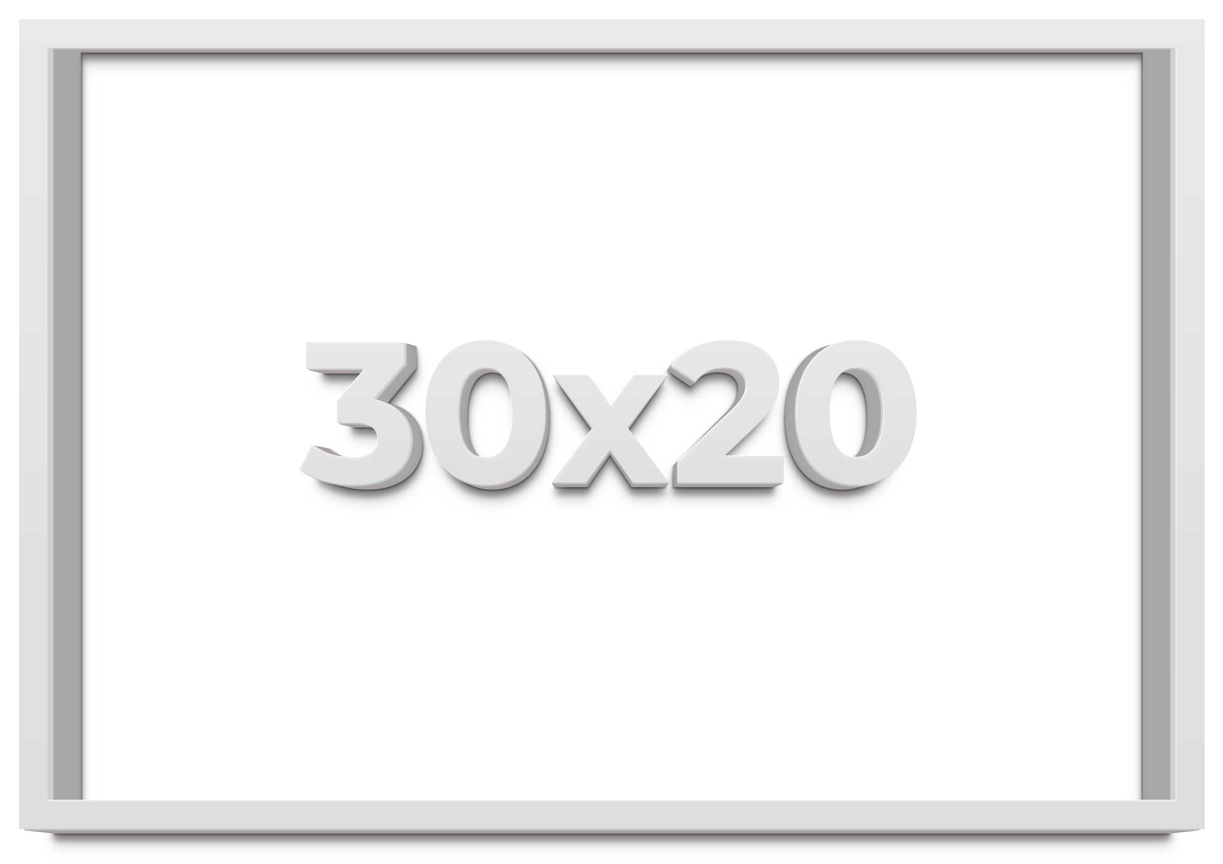 30x20 Shadow Box Frame White | 1 Inches Deep Real Wood Contemporary ...