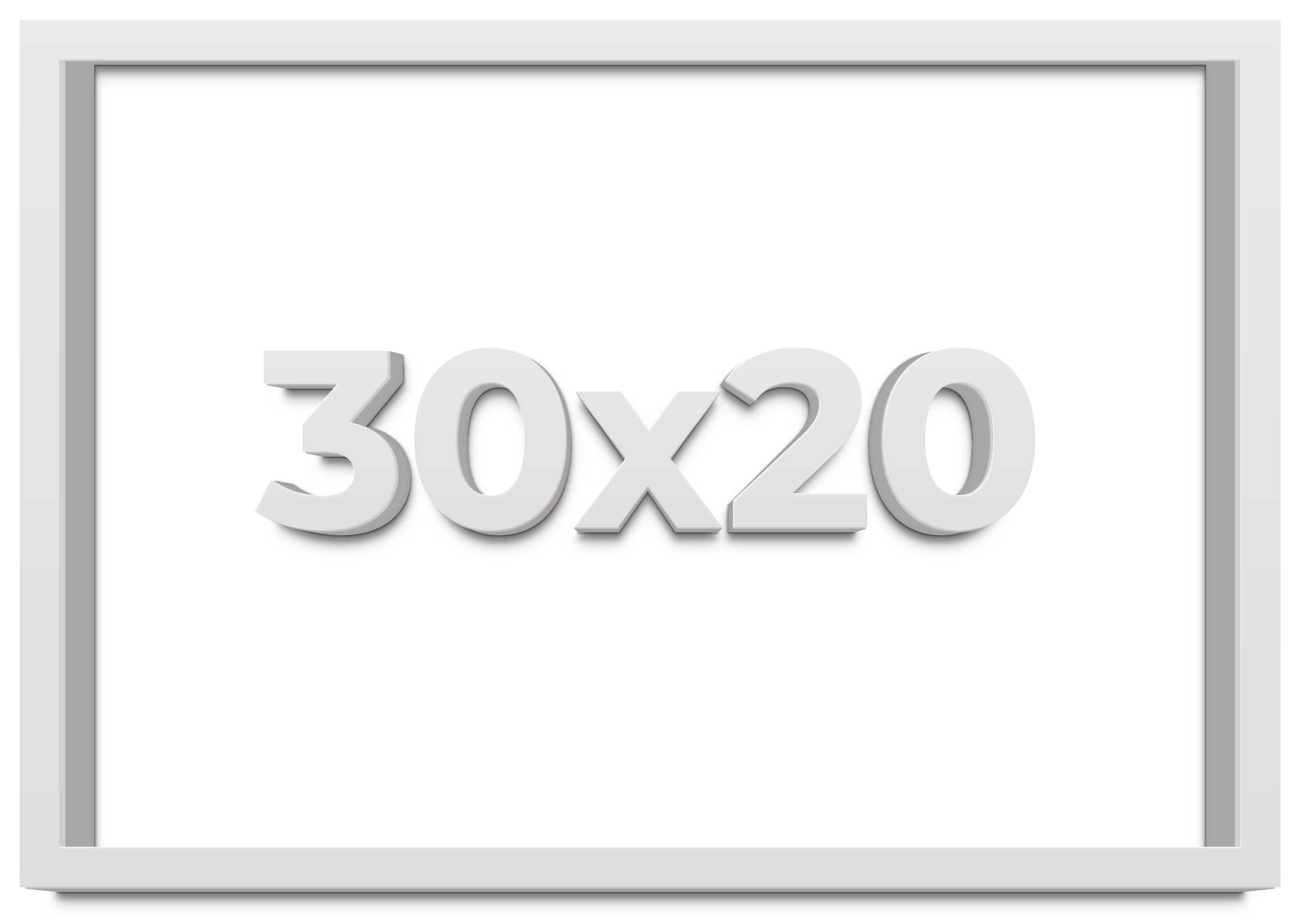 30x20 Shadow Box High Gloss White Display Frame | 1.625 Inches Deep | 1 ...