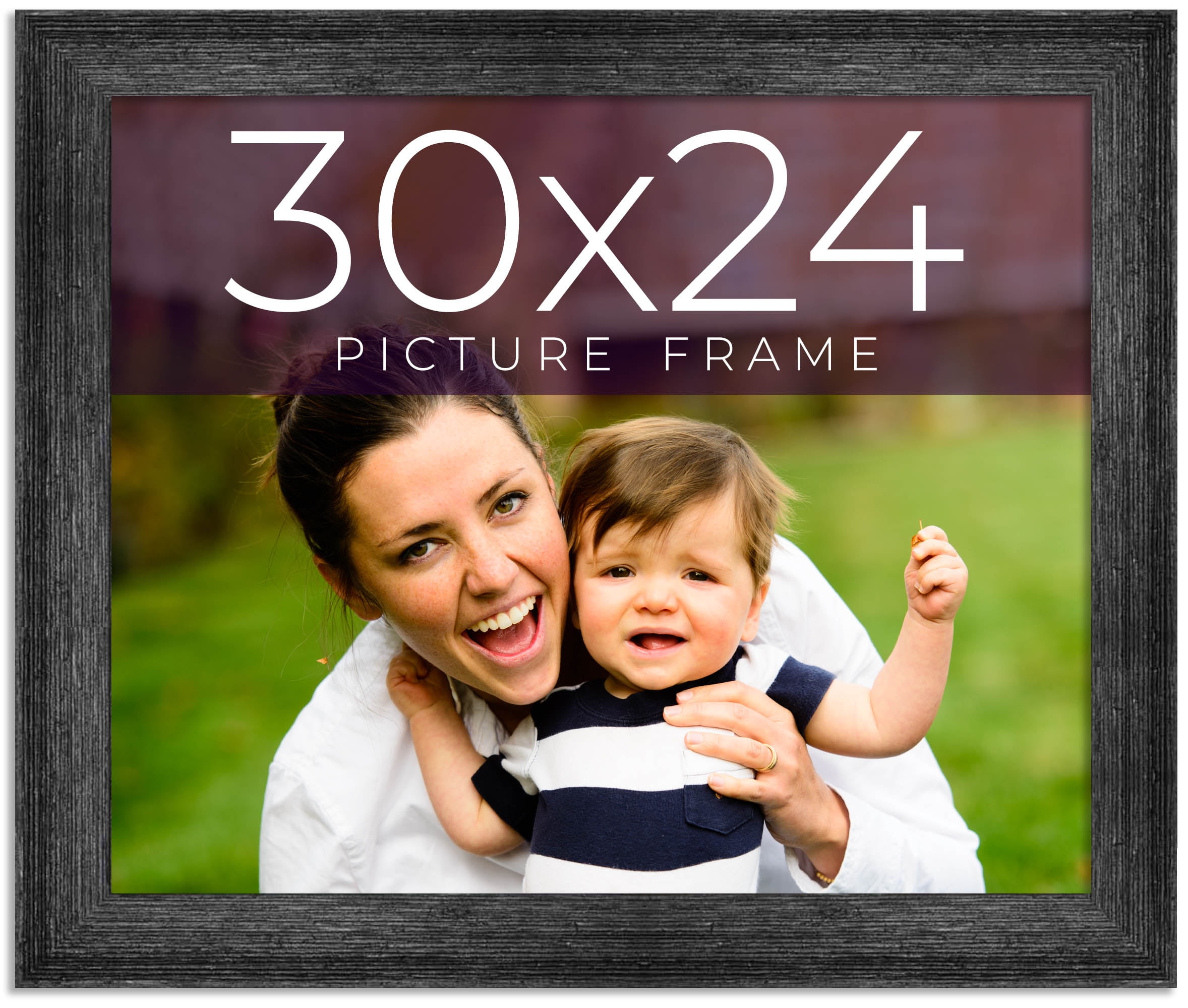 30x24 Frame Black Real Wood Picture Frame Width 1.5 inches | Interior ...