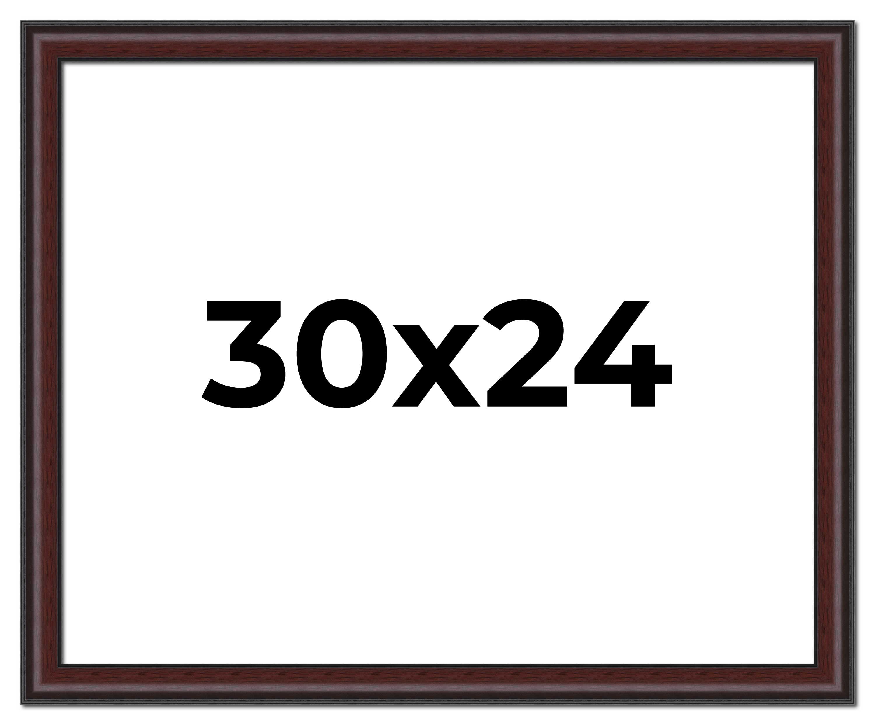 30x24 Frame Brown Round Mahogany Solid Wood Picture Frame | 1.625 Inch ...
