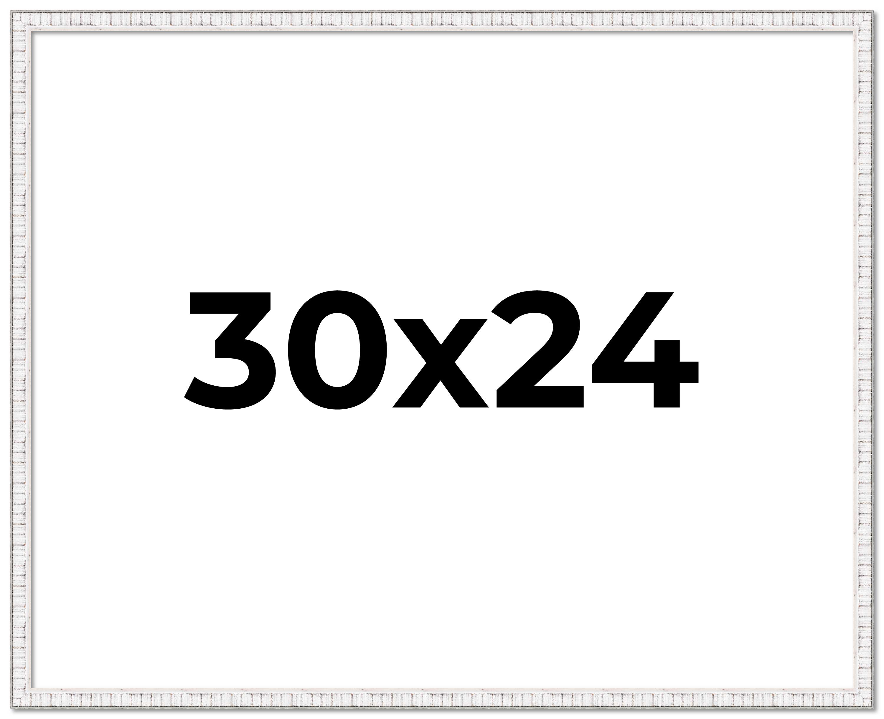 30x24 Frame White Scuffed Rustic Solid Wood Picture Frame | 0.75 Inch ...