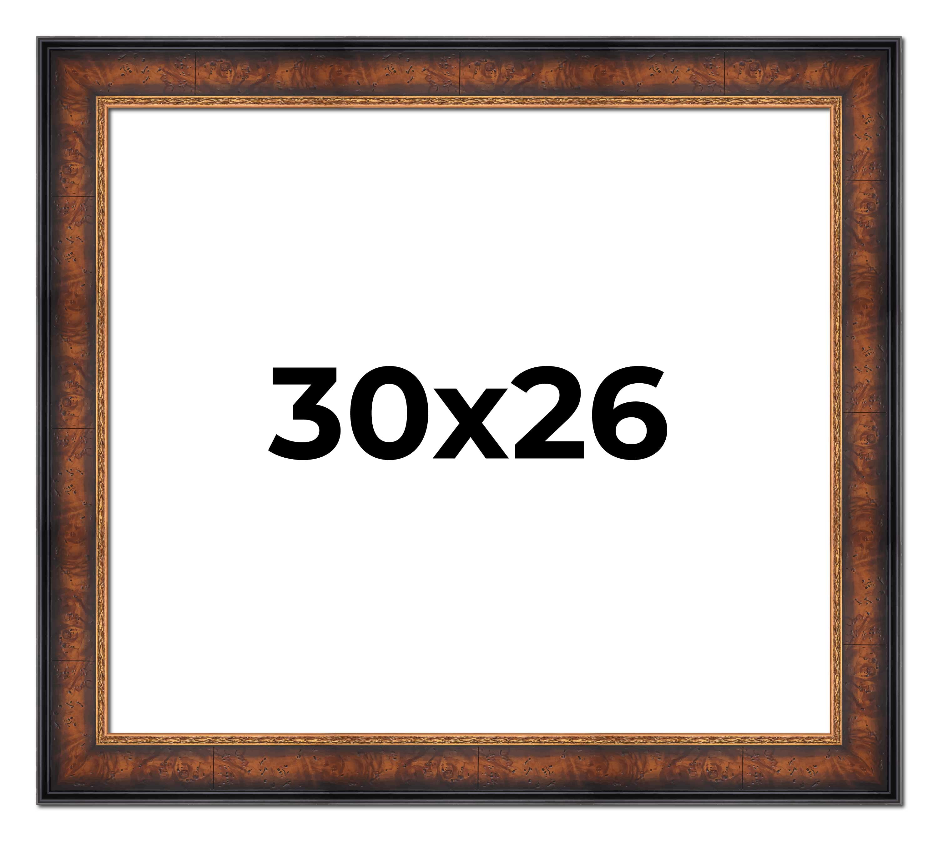 30x26 Frame Brown Walnut Gold Ornate Trim Solid Wood Plein Air Picture ...