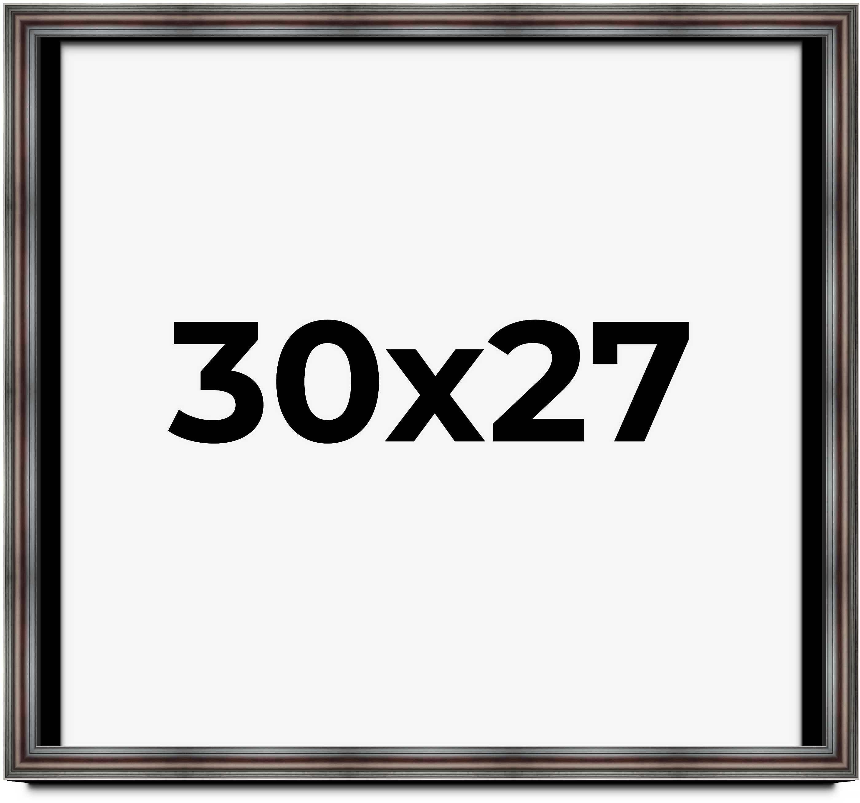 30x27 Shadow Box Frame Brown Cherry | 2.625 Inches Deep Pine Wood ...