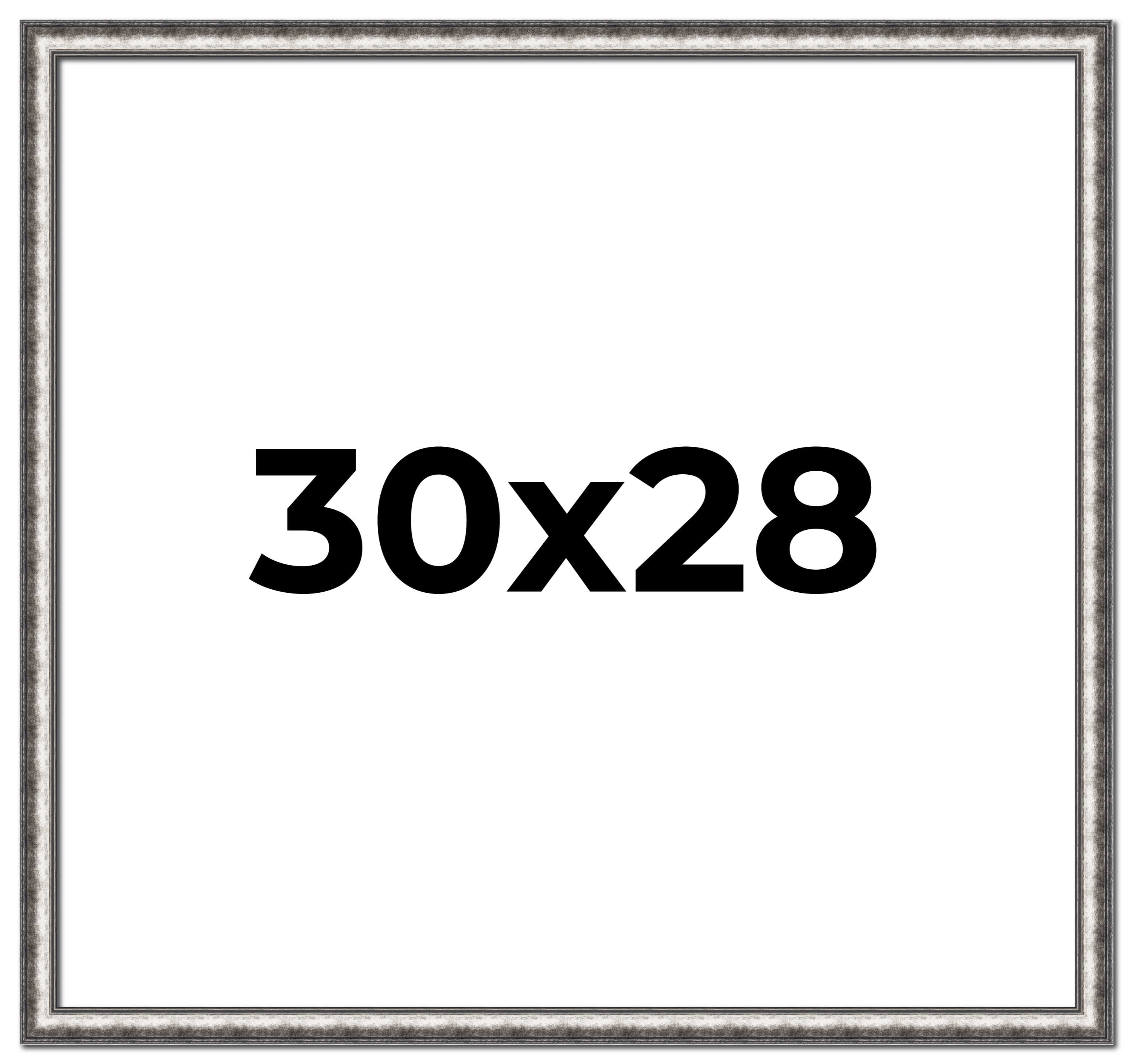 30x28 Frame Silver Real Wood Picture Frame Width 1.125 Inches ...