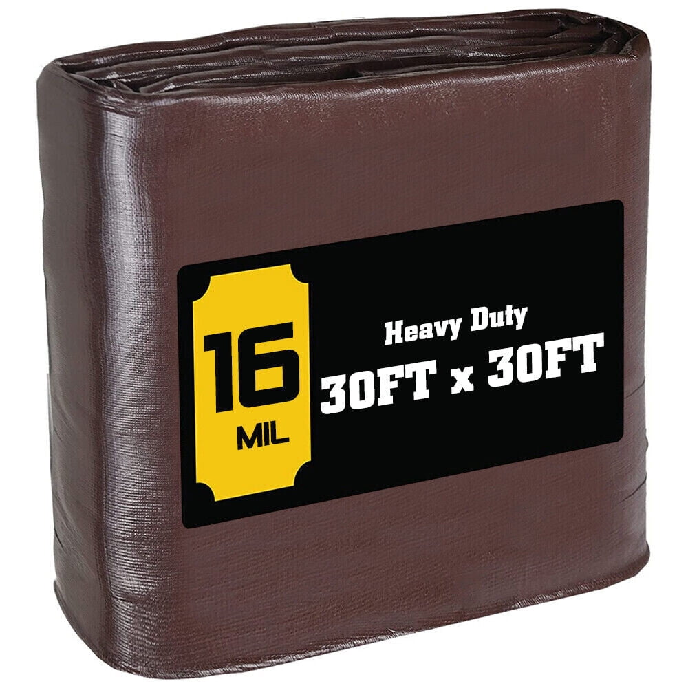 30x30' 16Mil Heavy Duty Poly Tarp Waterproof Canopy Cover Tarpaulin ...