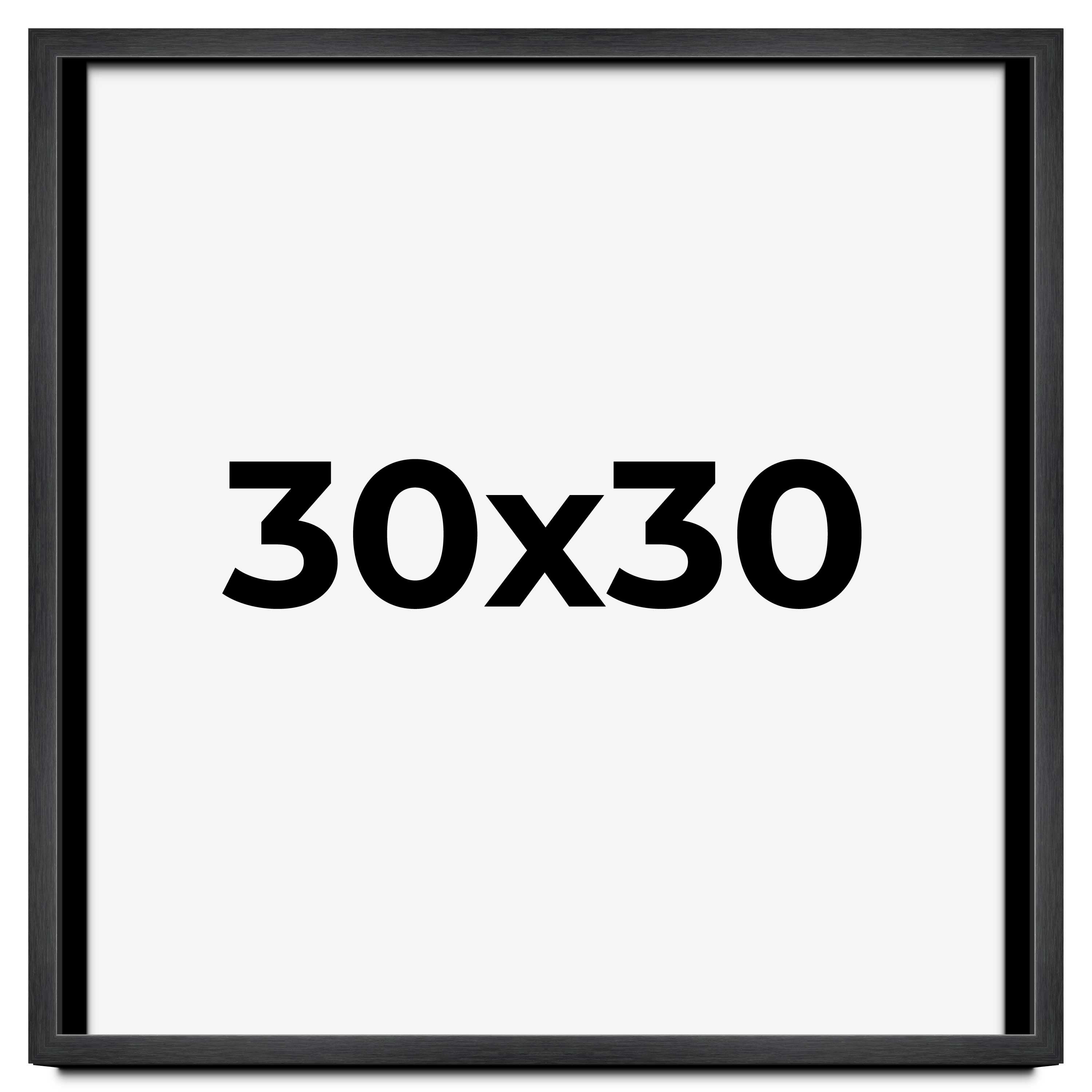 30x30 - 30 x 30 Charcoal Flat Solid Wood Frame with UV Framer's Acrylic ...