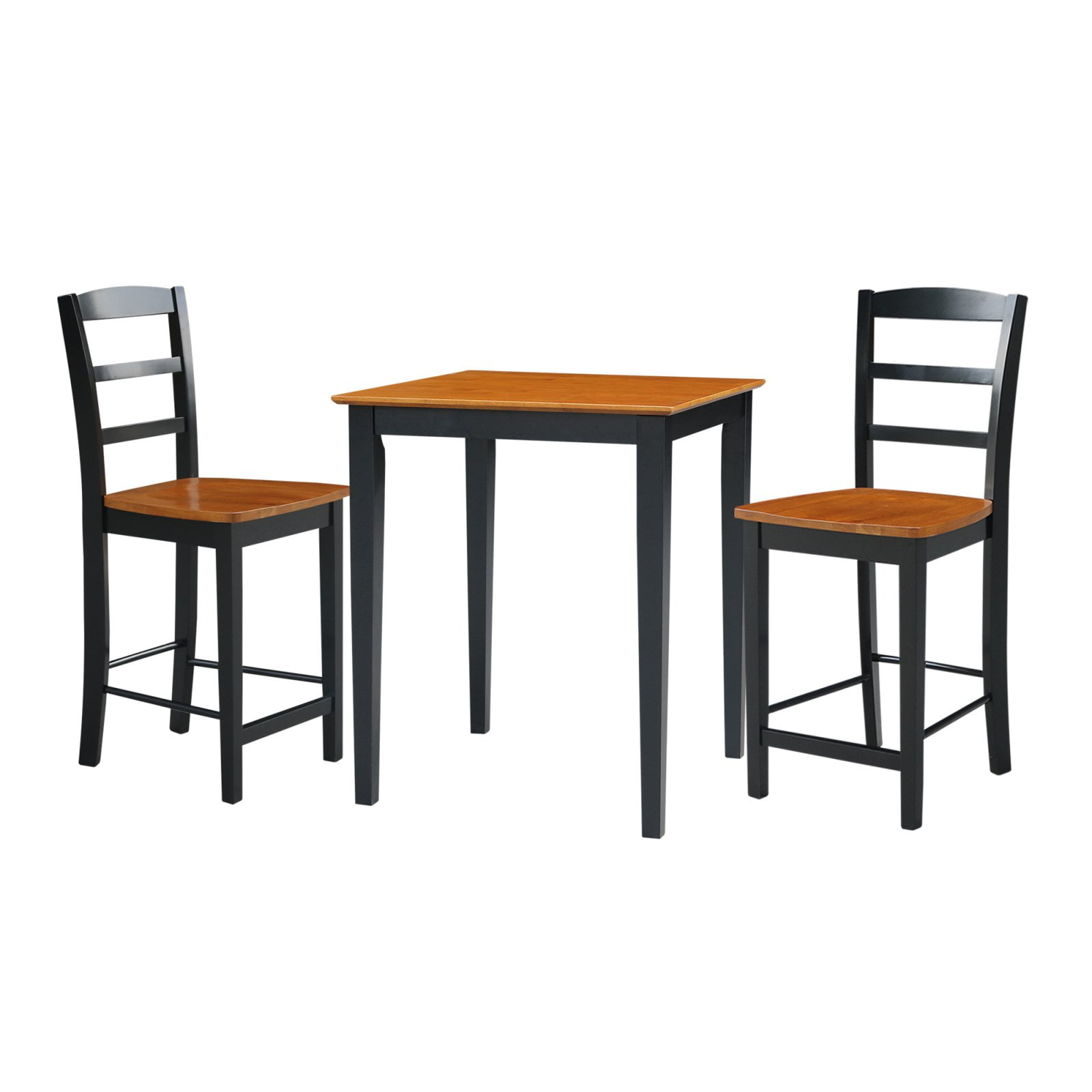 30x30 Counter Height Table with Two Stools - Black/Cherry - Walmart.com