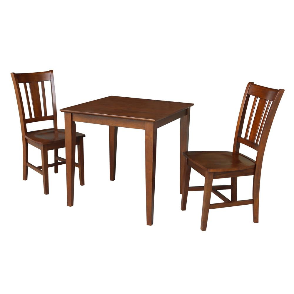 International Concepts 30x30 Dining Table with 2 Chairs in Espresso ...