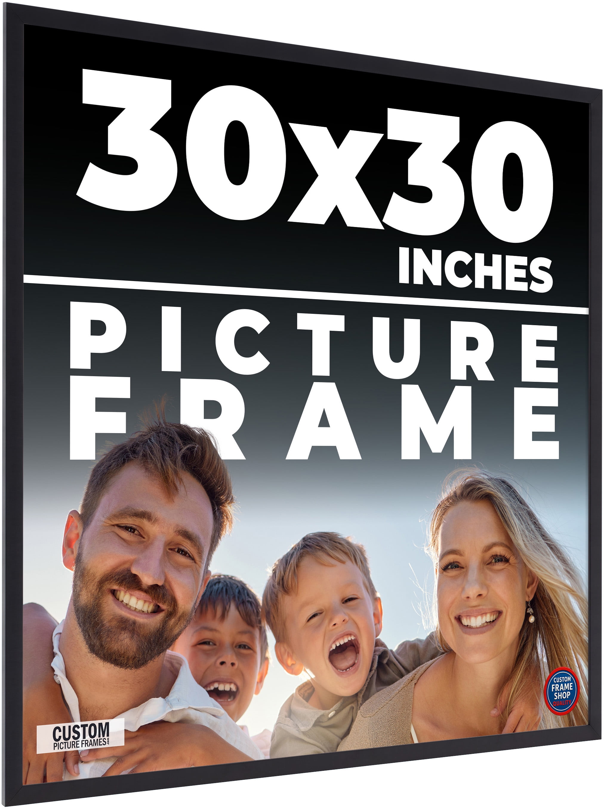 Real Wood Handcrafted 30x30 Black Picture Frame with UV Resistant ...