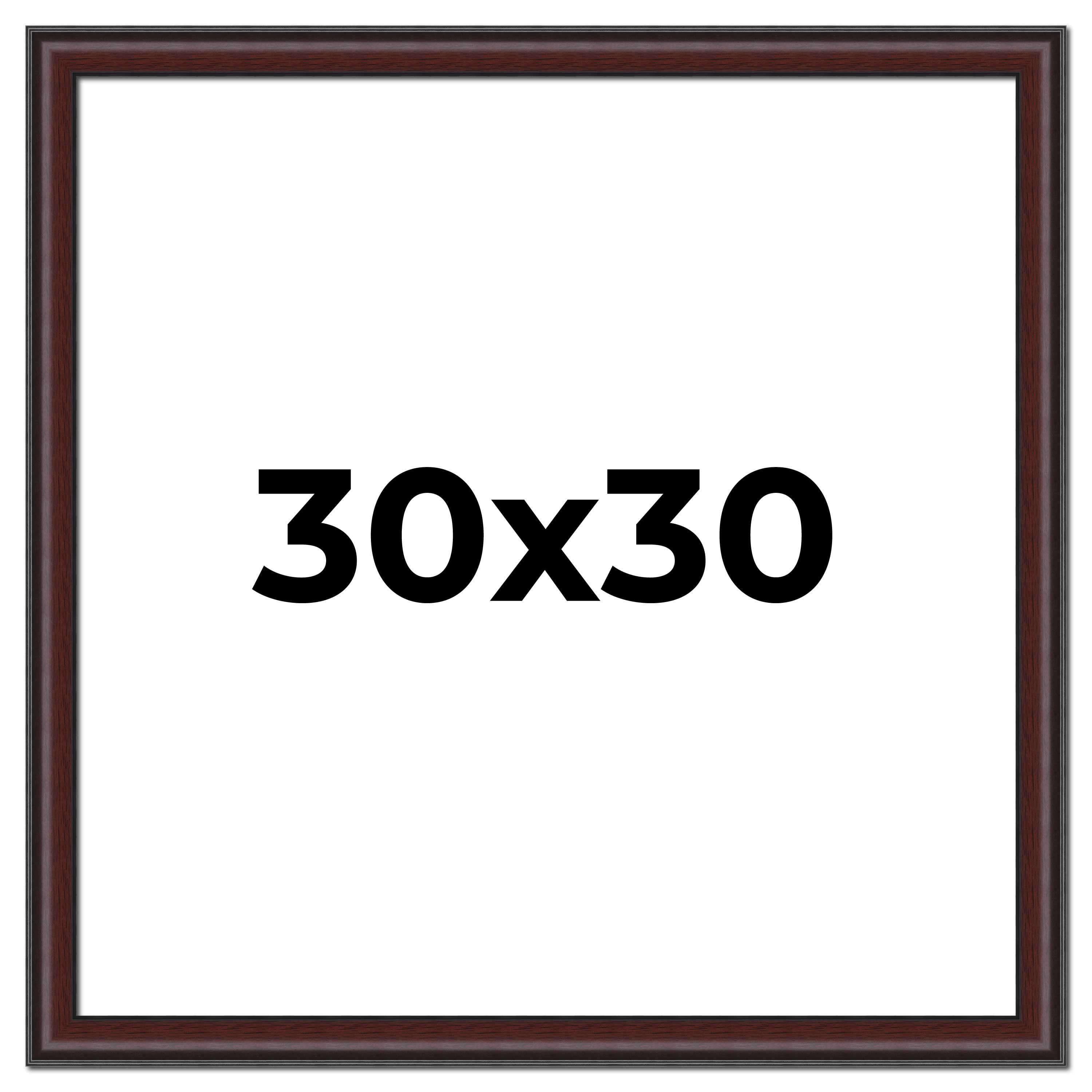 30x30 Frame Brown Round Mahogany Solid Wood Picture Frame | 1.625 Inch ...
