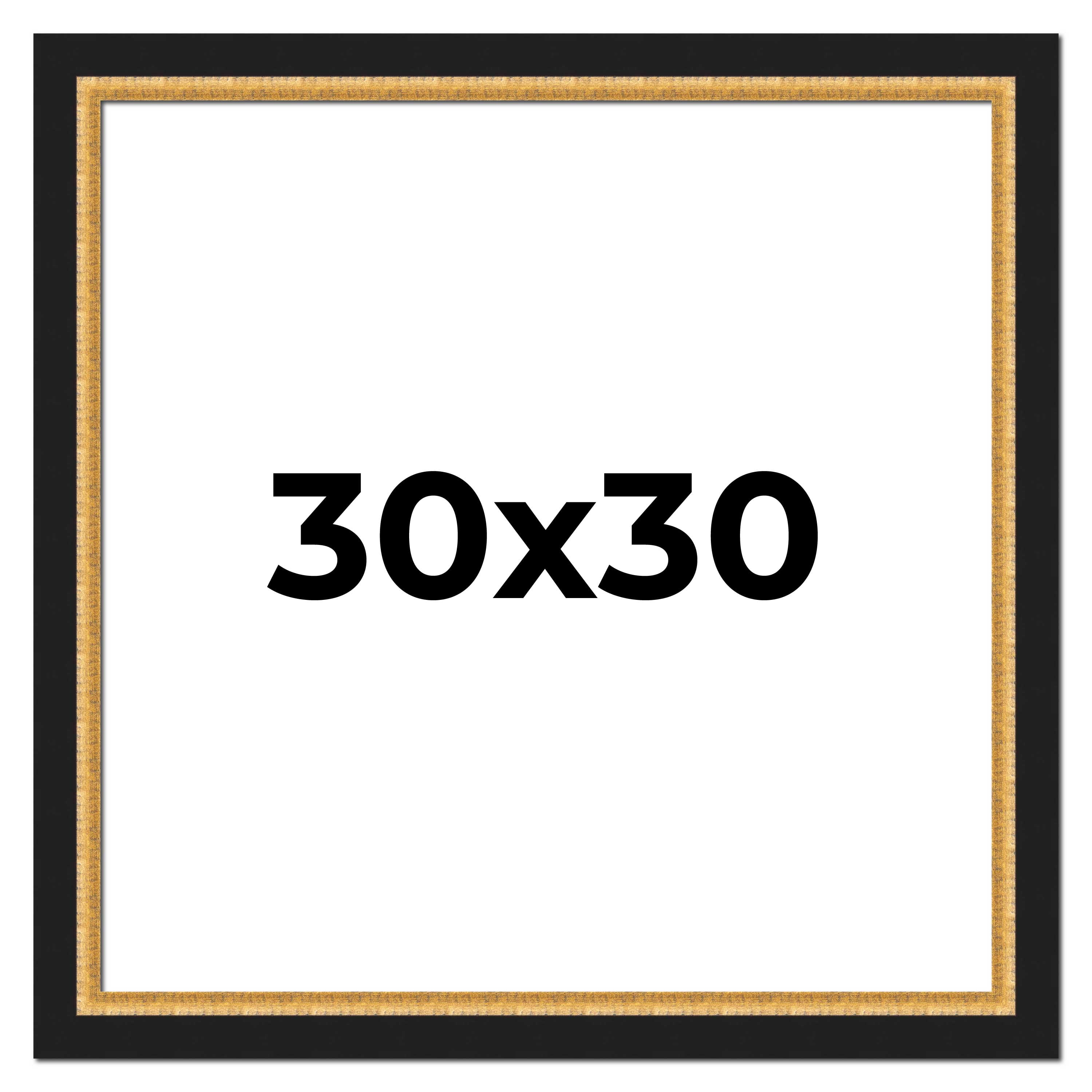 30x30 Frame Gold Real Wood Picture Frame Width 2.25 Inches | Interior ...