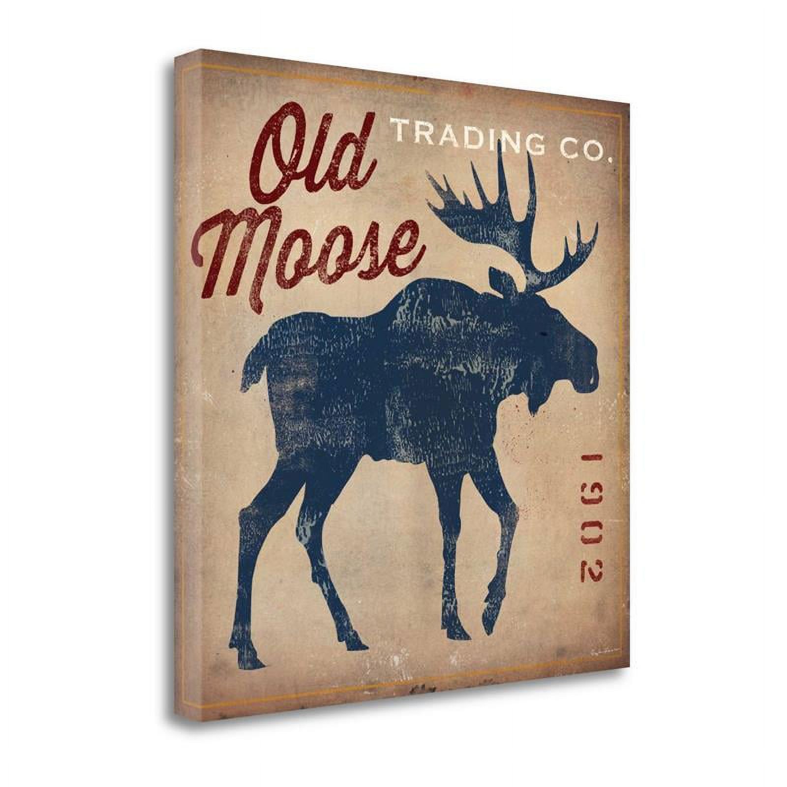 30x30 Old Moose Trading Co.Tan By Ryan Fowler Print on Canvas Fabric ...