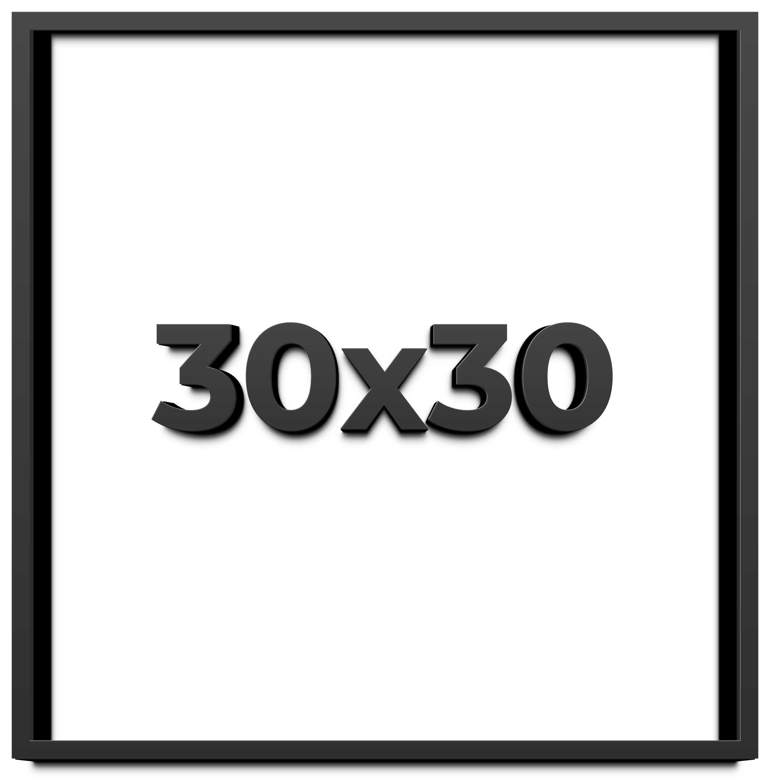 30x30 Shadow Box Black Solid Wood Display Frame with White Acid-Free ...