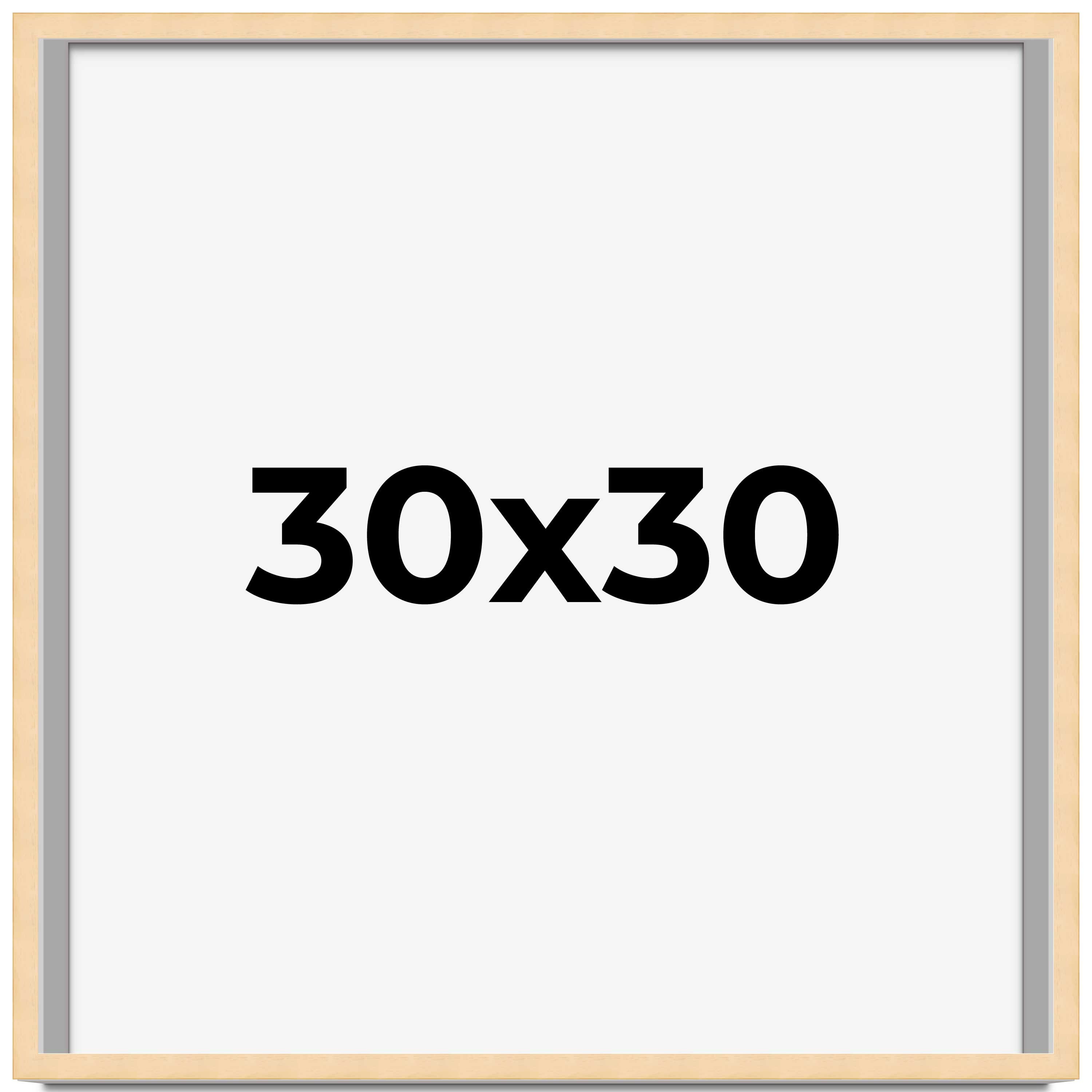 30x30 Shadow Box Frame Brown | 0.875 Inches Deep Real Wood Contemporary ...