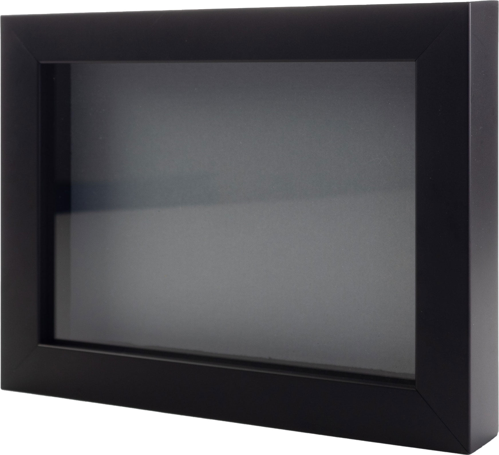 30x30 Shadow Box Frame Painted Black Real Wood with a Grey Acid-Free ...
