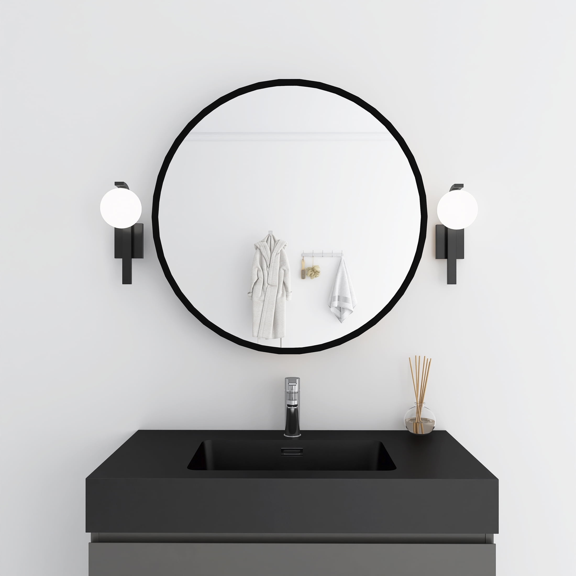 30x30 inch Round Bathroom Medicine Cabinet with Mirror,Wall Mount ...