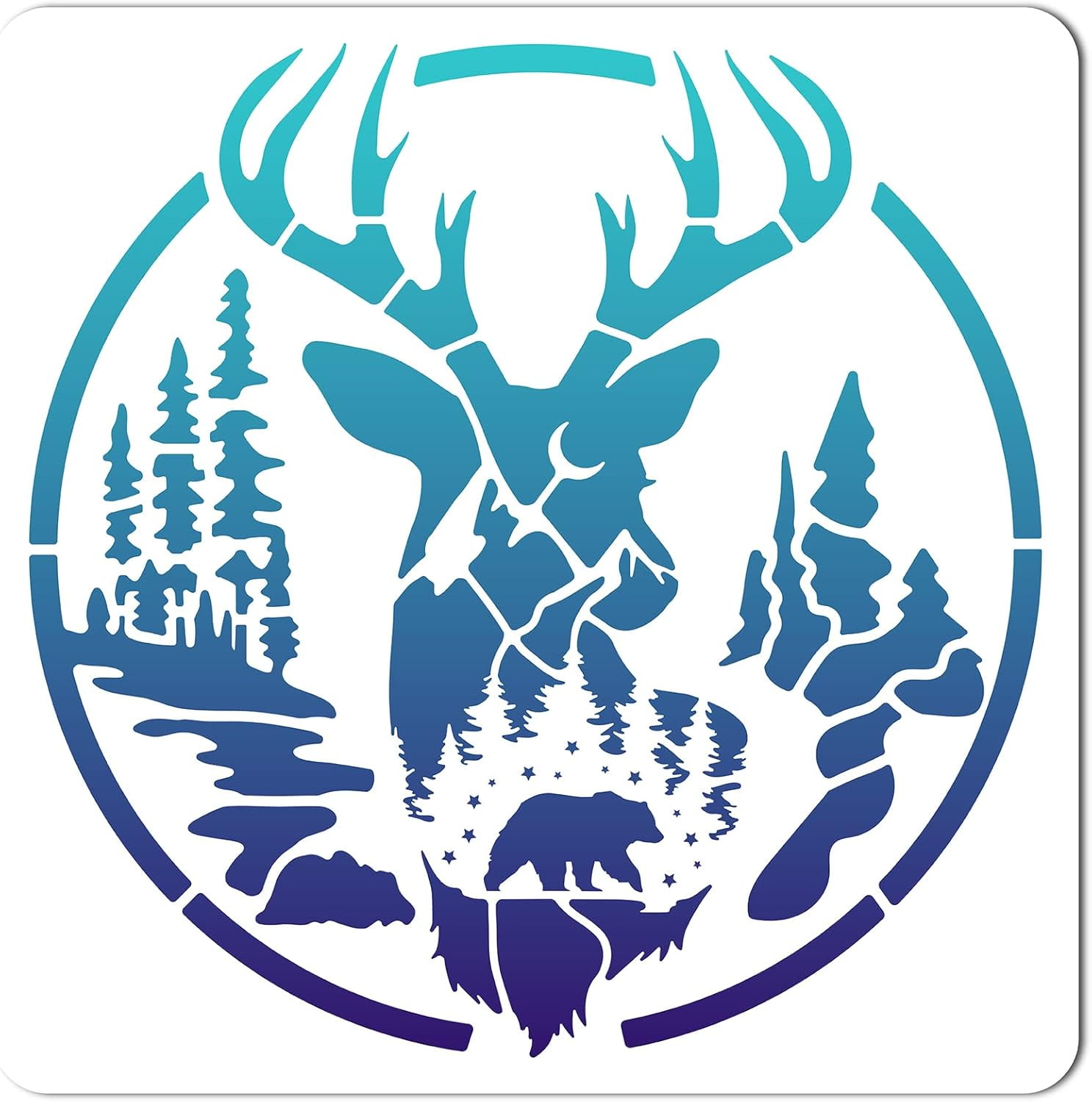 30x30CM Deer Templates Christmas Drawing Painting Stencils Large ...