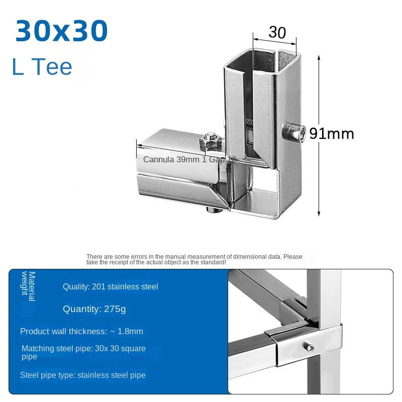 30x30mm Square Pipe Connector Buckle Elbow Pipe Fixed Buckle Square ...