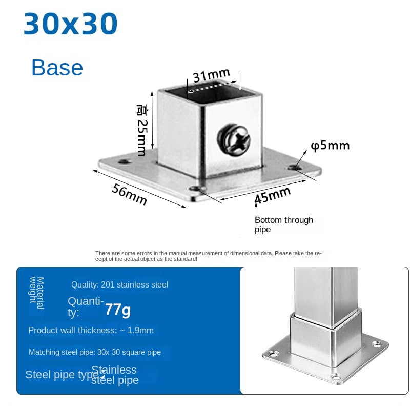 30x30mm Square Pipe Connector Buckle Elbow Pipe Fixed Buckle Square ...