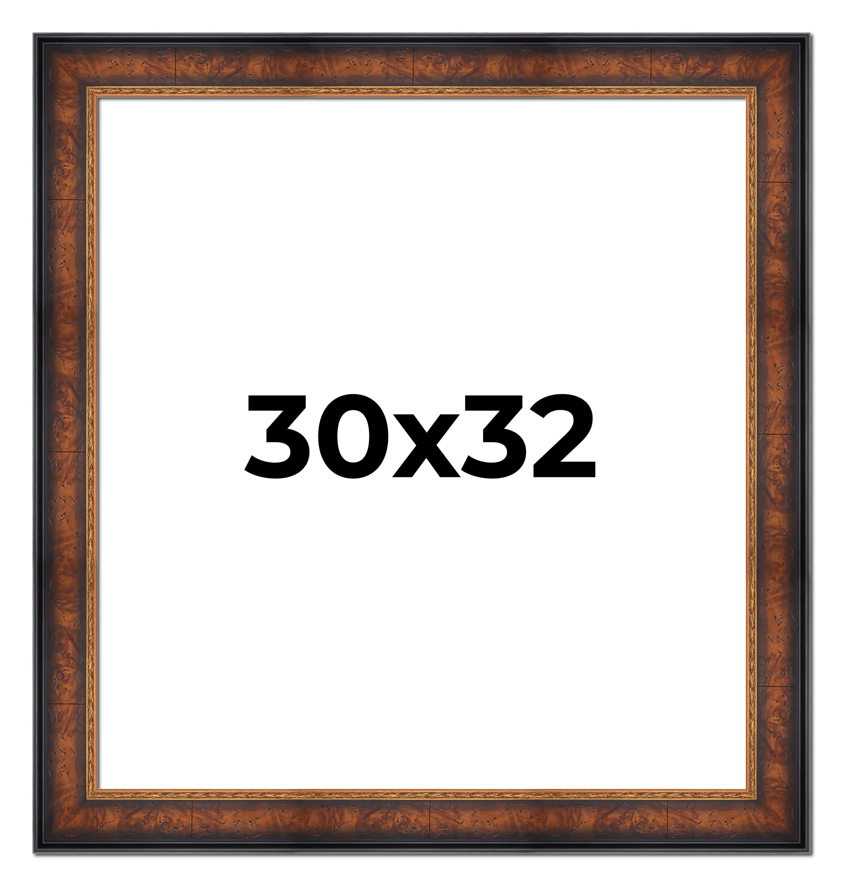 30x32 Frame Brown Walnut Gold Ornate Trim Solid Wood Plein Air Picture ...