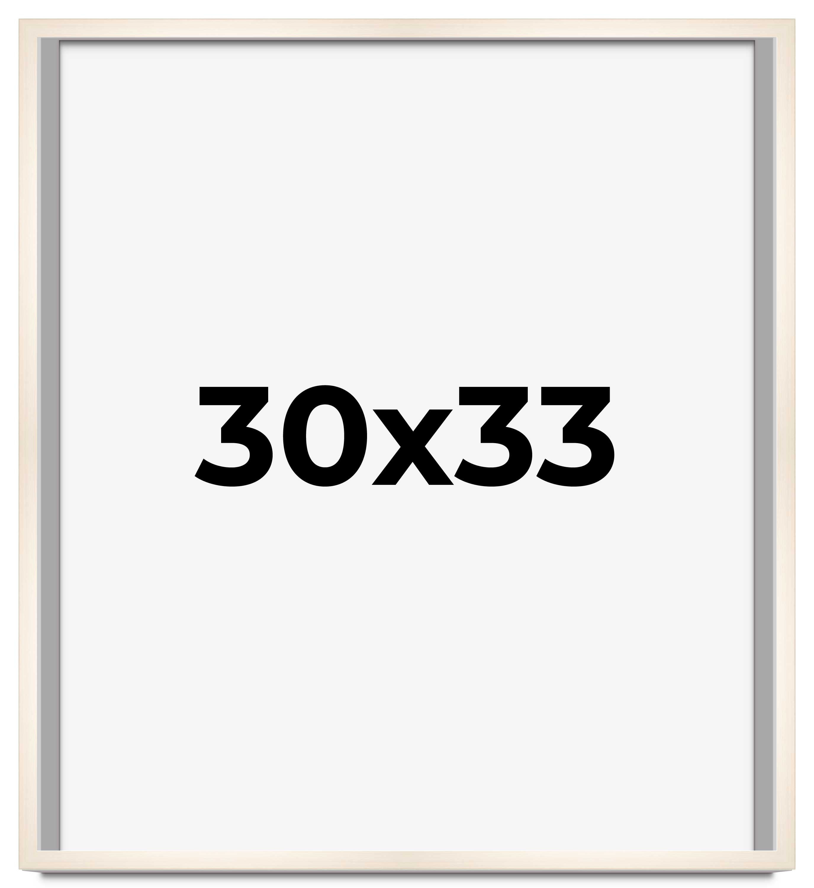 30x33 Frame White Wash Solid Wood Picture Frame | 0.8125 Inch Moulding Width | Includes UV ...