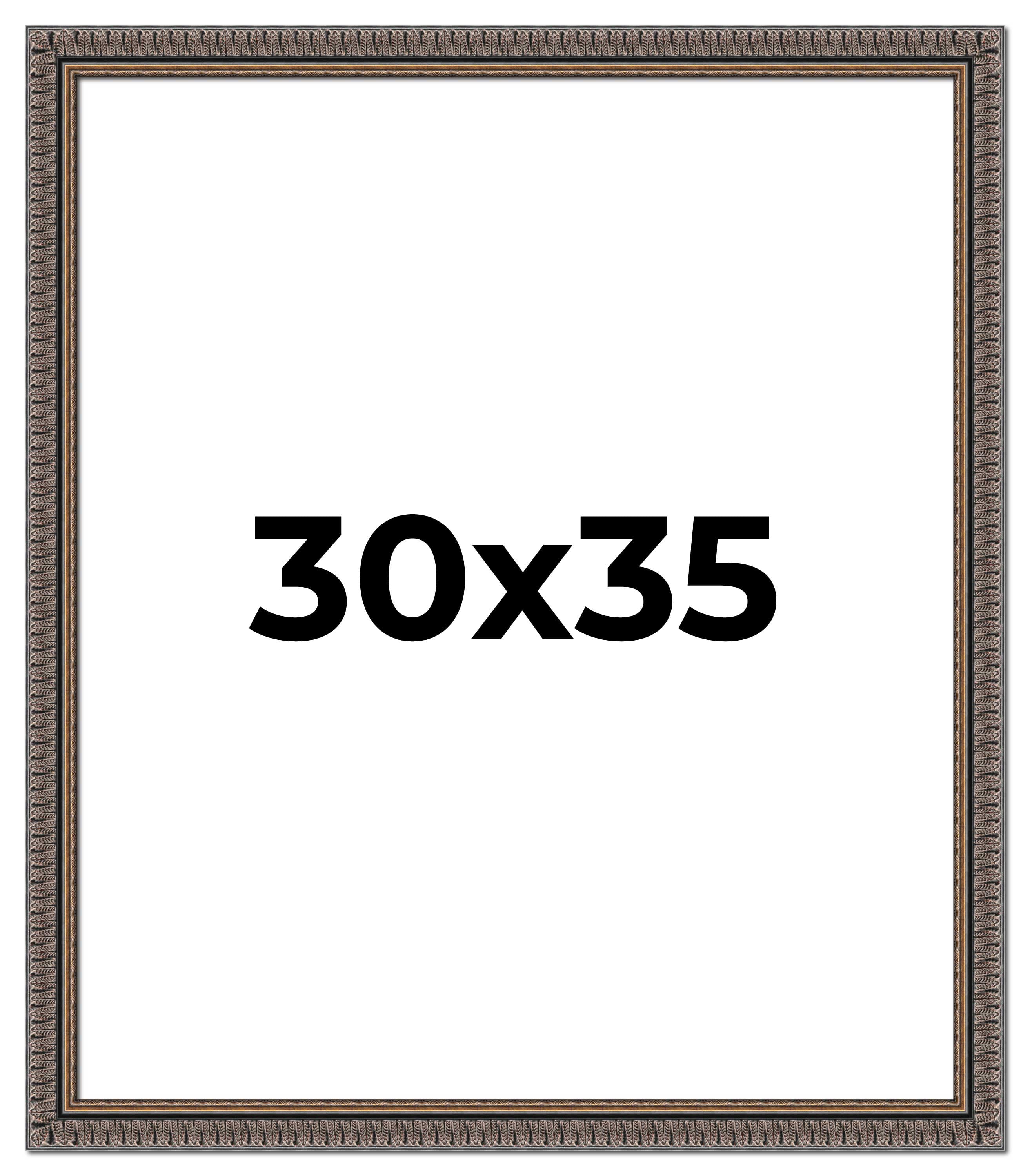 30x35 Frame Black Feather Payton Ornate Solid Wood Picture Frame Width ...